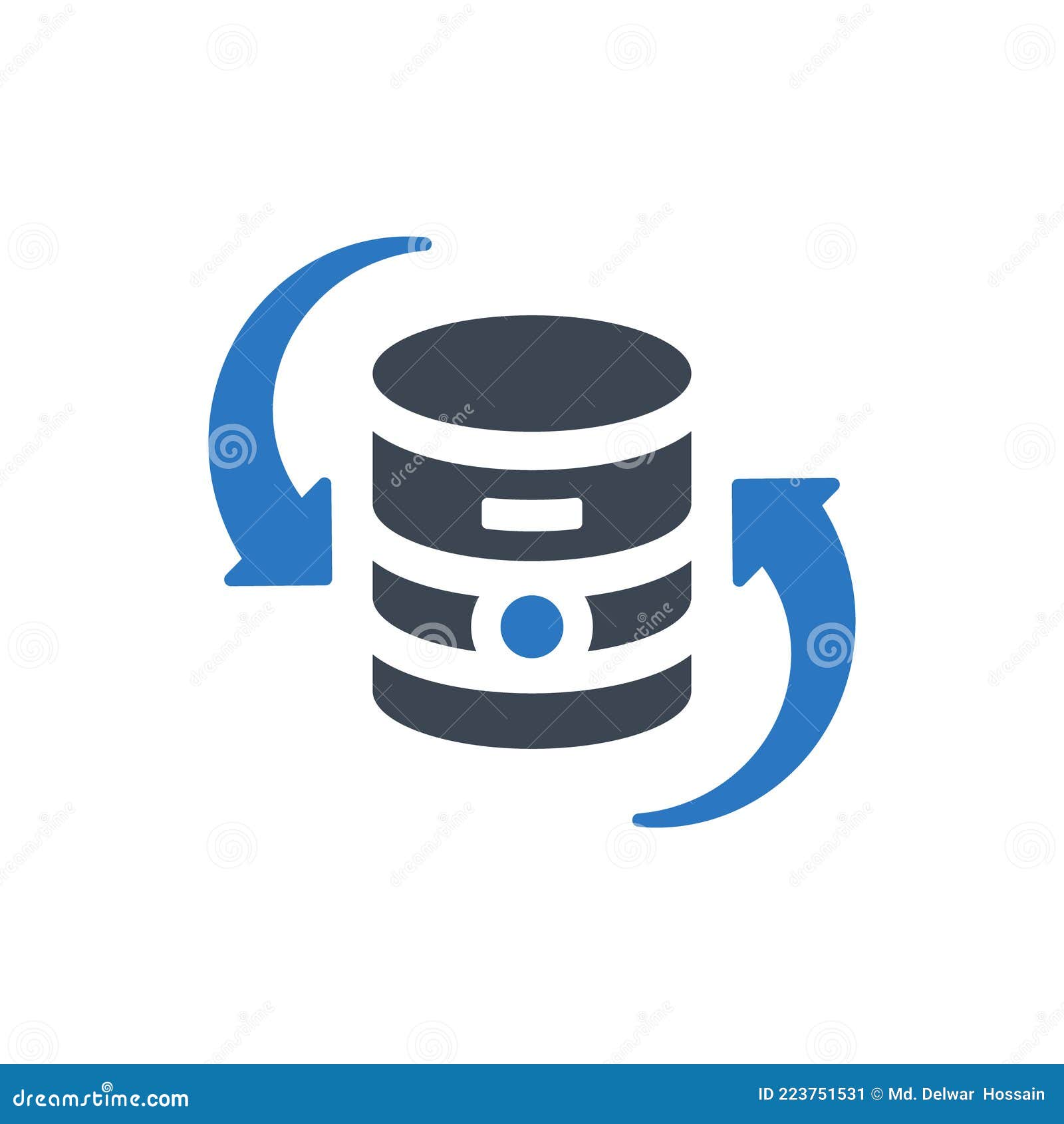 Database sync icon stock vector. Illustration of sign - 223751531