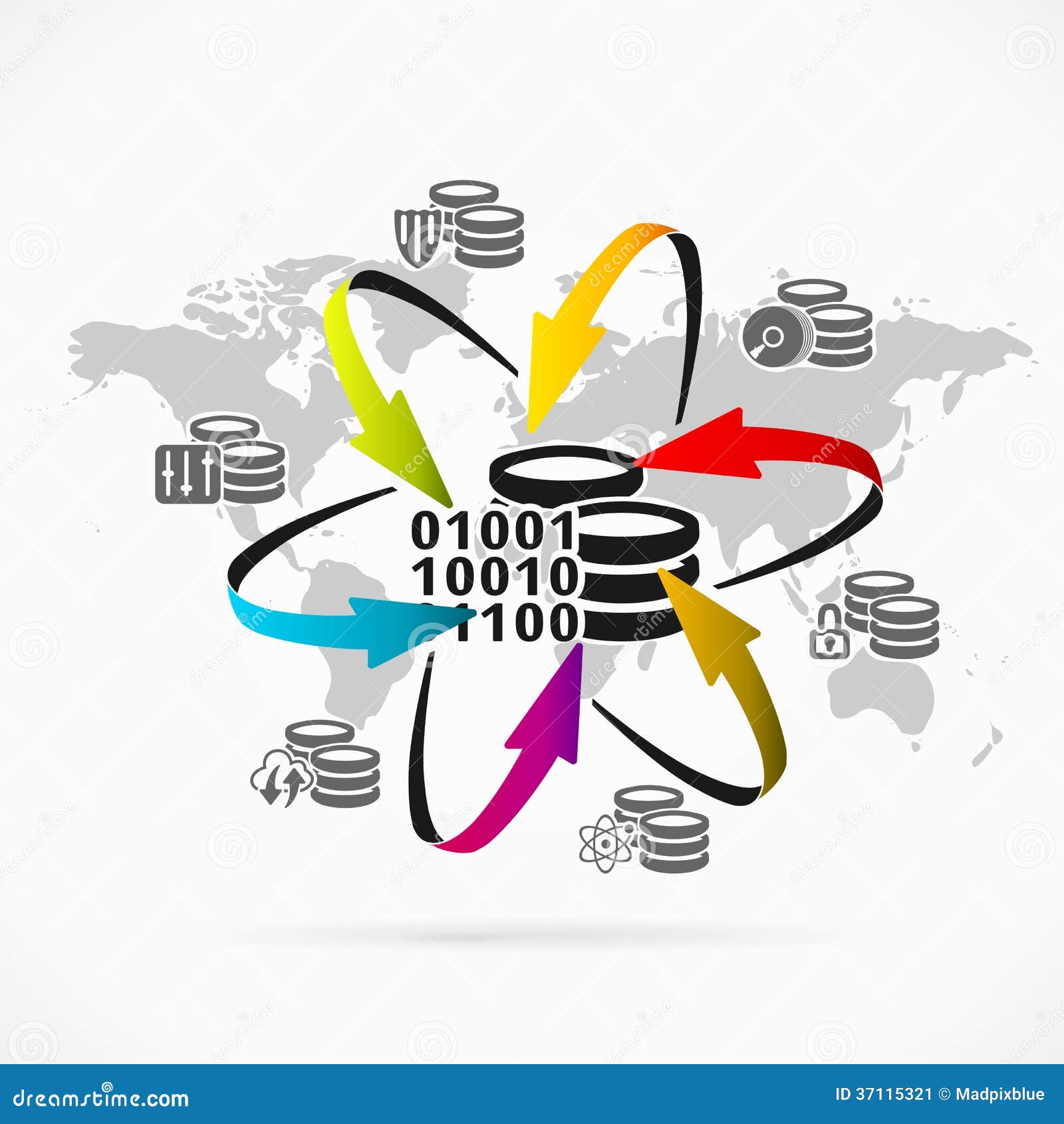 Database Synchronization Stock Vector Illustration Of Grant 37115321