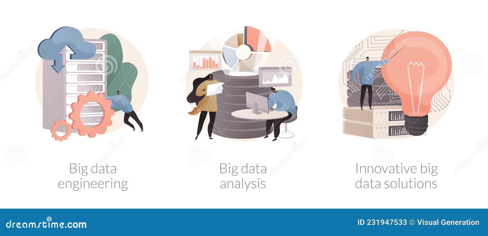 Database Technology Abstract Concept Vector Illustrations. Stock Vector ...