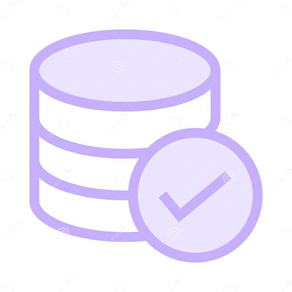 Database Tick Color Line Icon Stock Illustration - Illustration of ...