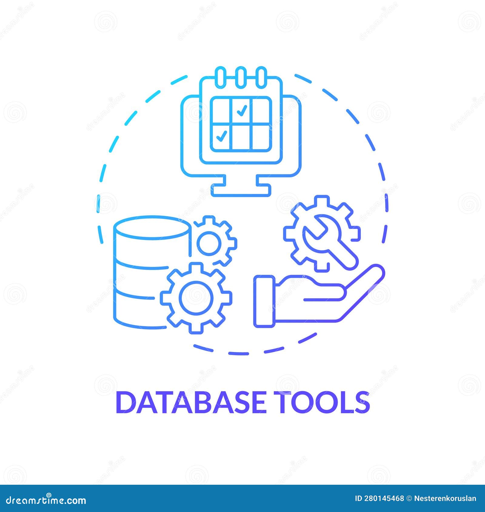 Database Tools Blue Gradient Concept Icon Stock Vector - Illustration ...