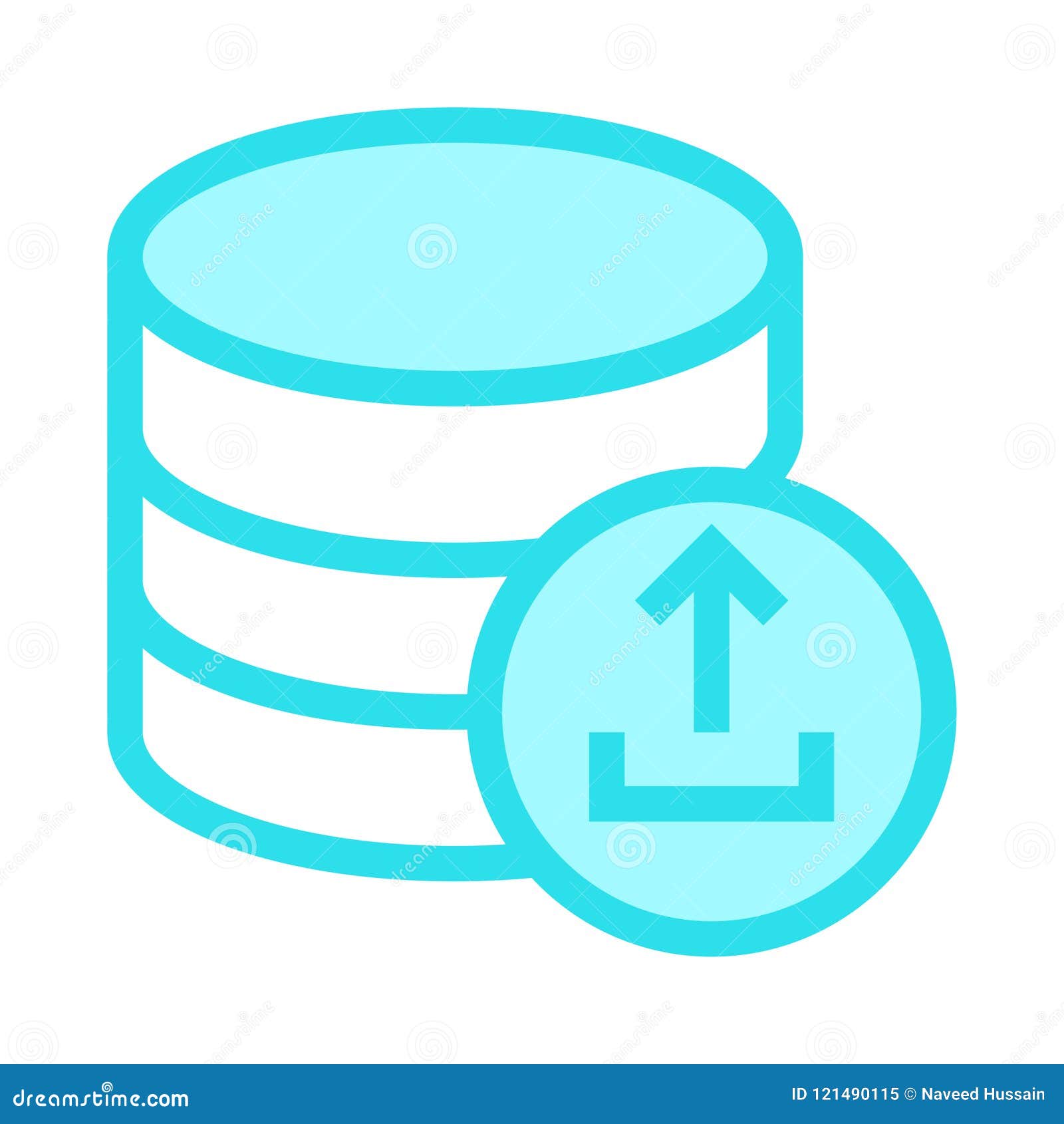 Database Upload Color Line Icon Stock Illustration - Illustration of ...