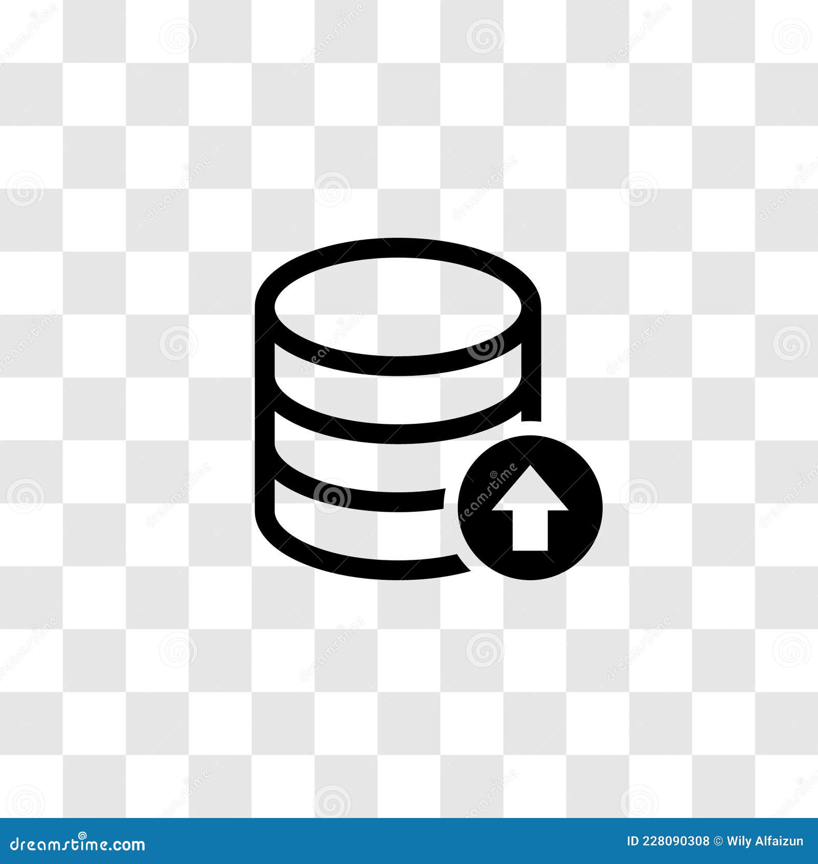 Database Upload Icon - Simple Line Style Stock Vector - Illustration of ...