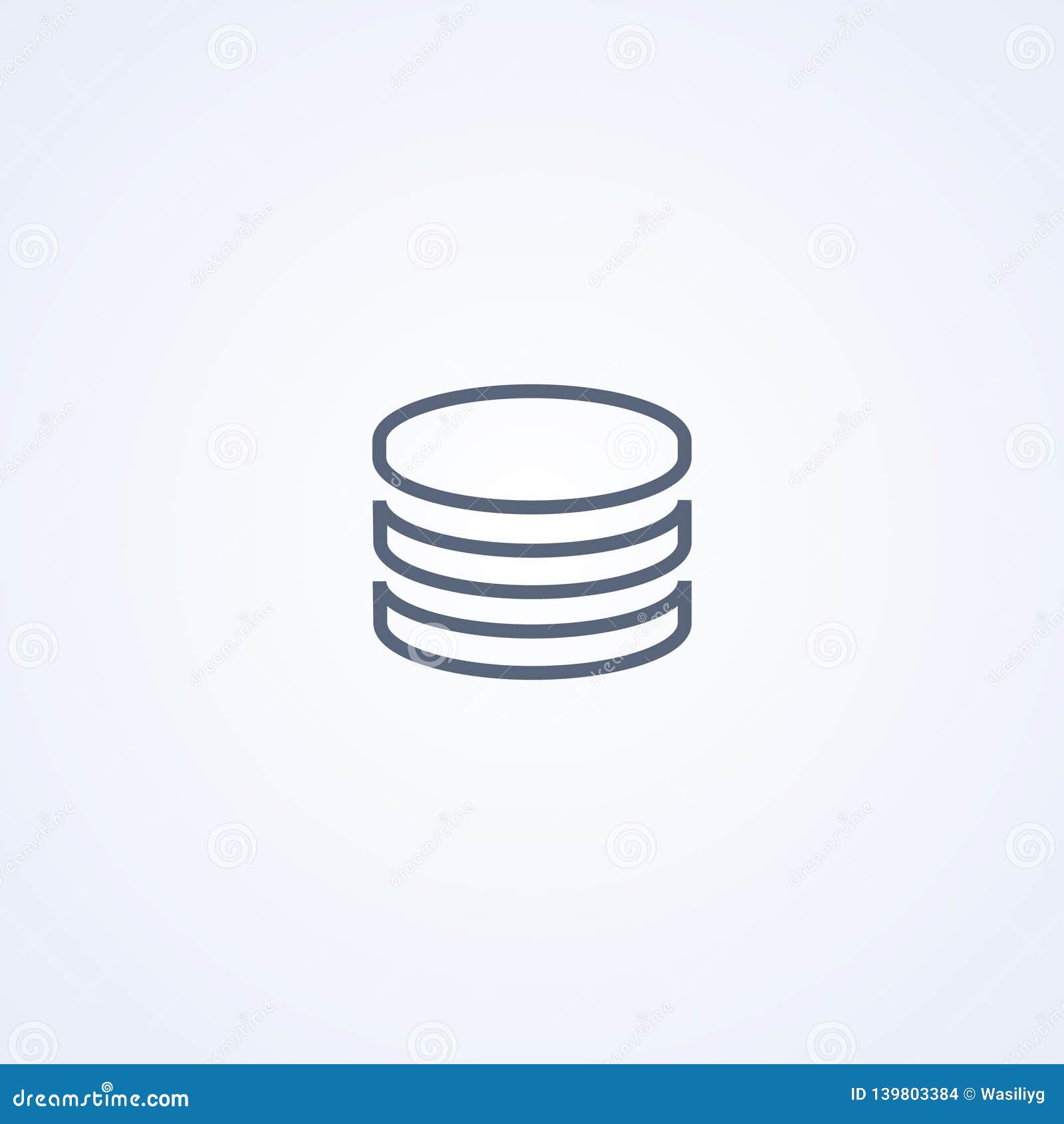 Database, Vector Best Gray Line Icon Stock Vector - Illustration of ...