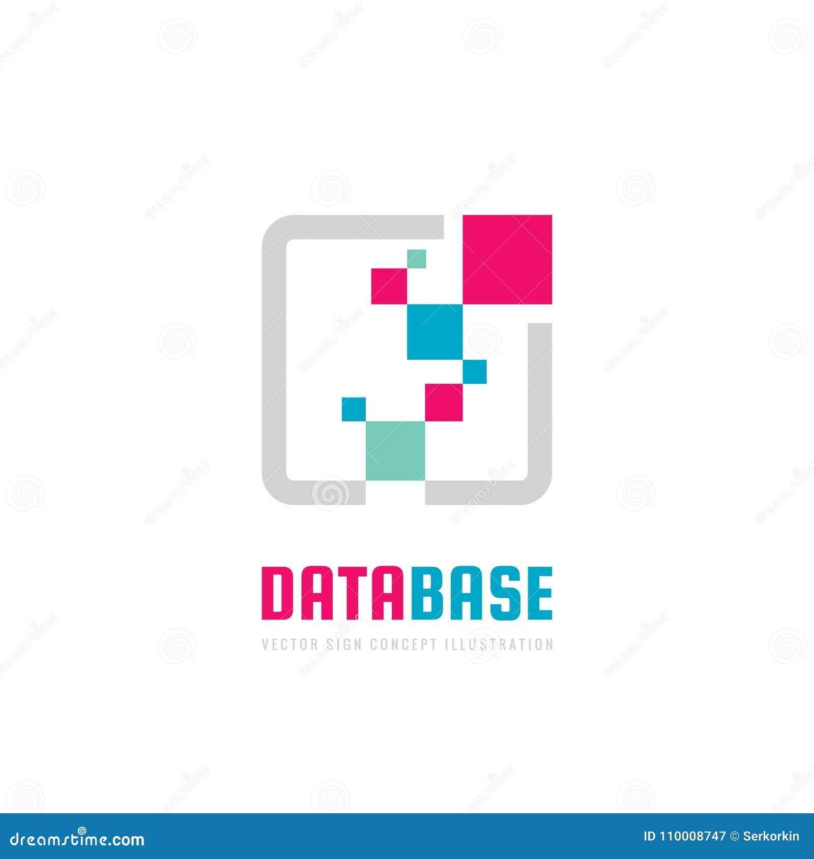 Database - Vector Business Logo Template Concept Illustration. Digital ...