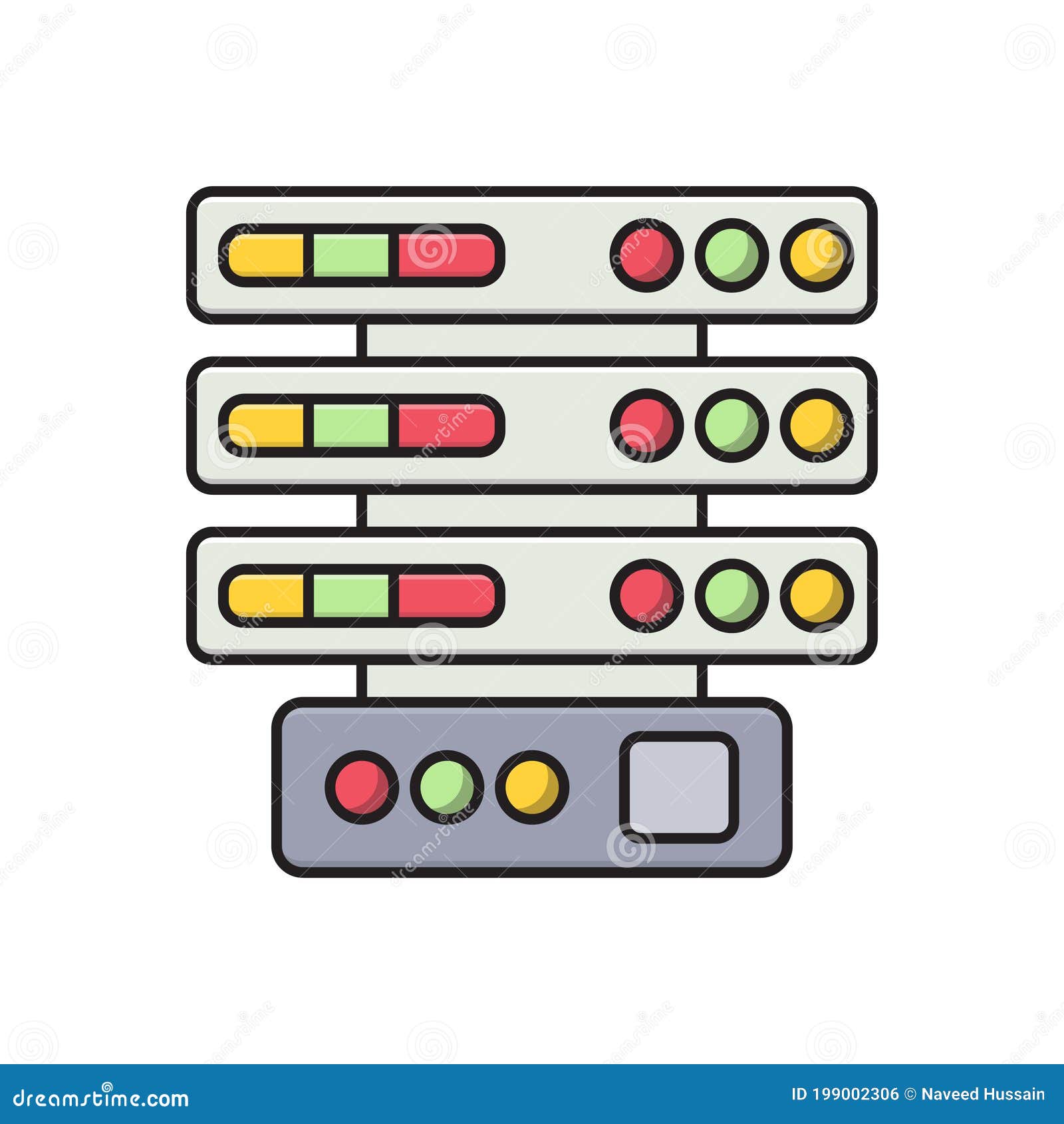 Database Vector Colour Line Icon Stock Vector - Illustration of ...