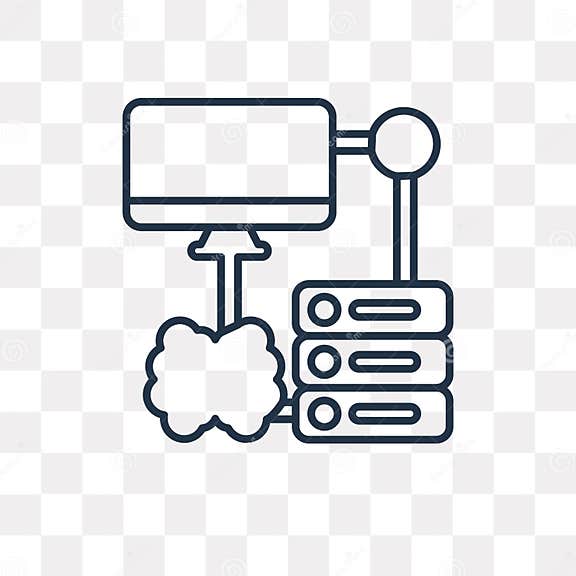 Database Vector Icon Isolated on Transparent Background, Linear Stock Vector - Illustration of ...