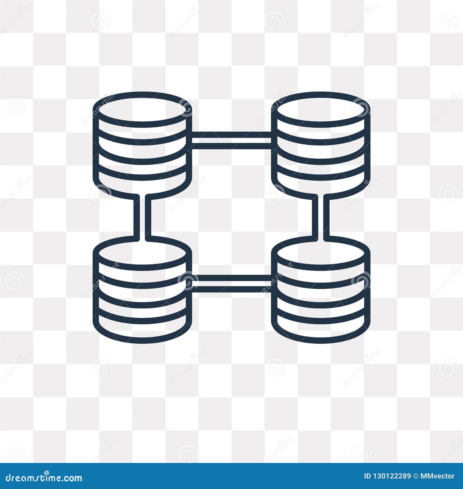 Database Vector Icon Isolated on Transparent Background, Linear Stock ...