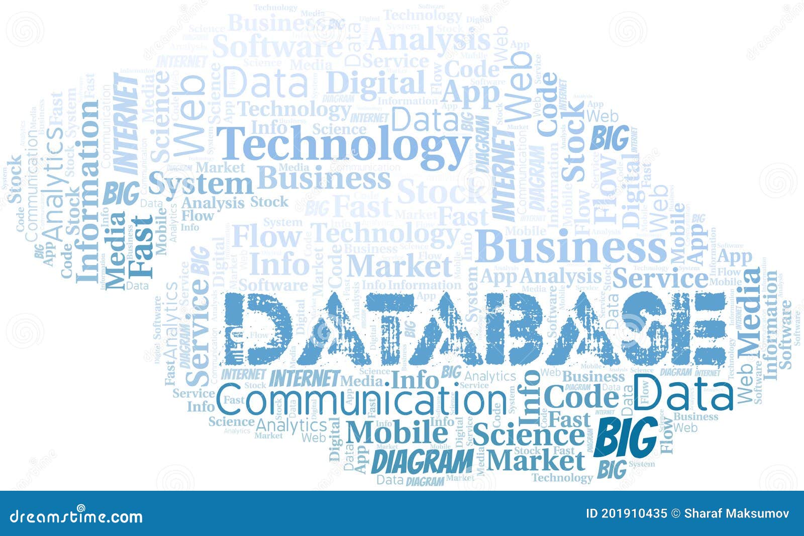 Database Vector Word Cloud, Made with Text only. Stock Illustration ...