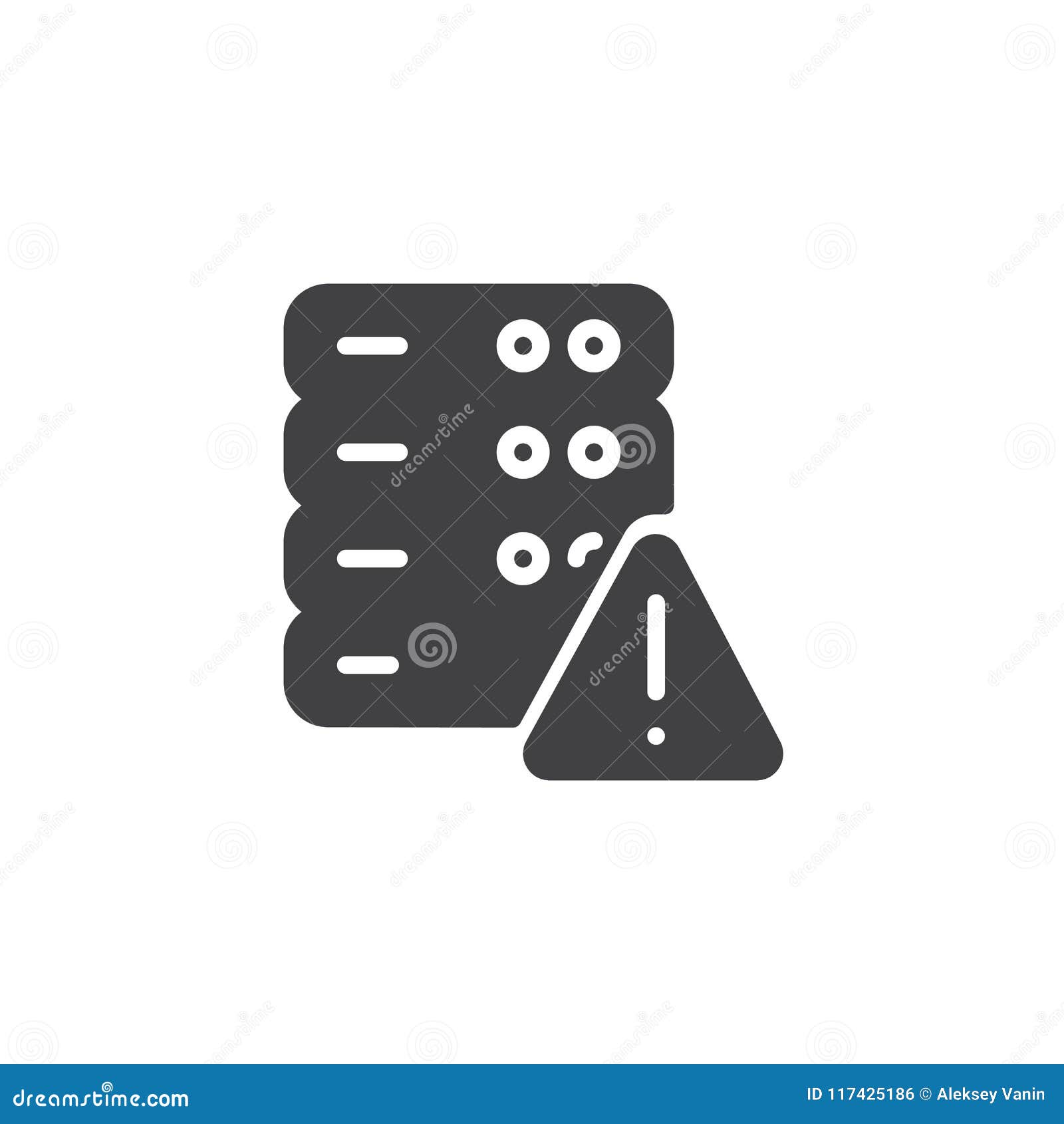 Database with Warning Sign Vector Icon Stock Vector - Illustration of ...