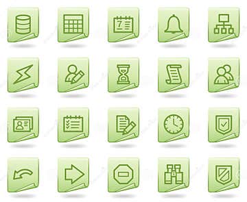 Database Web Icons, Green Document Series Stock Vector - Illustration ...