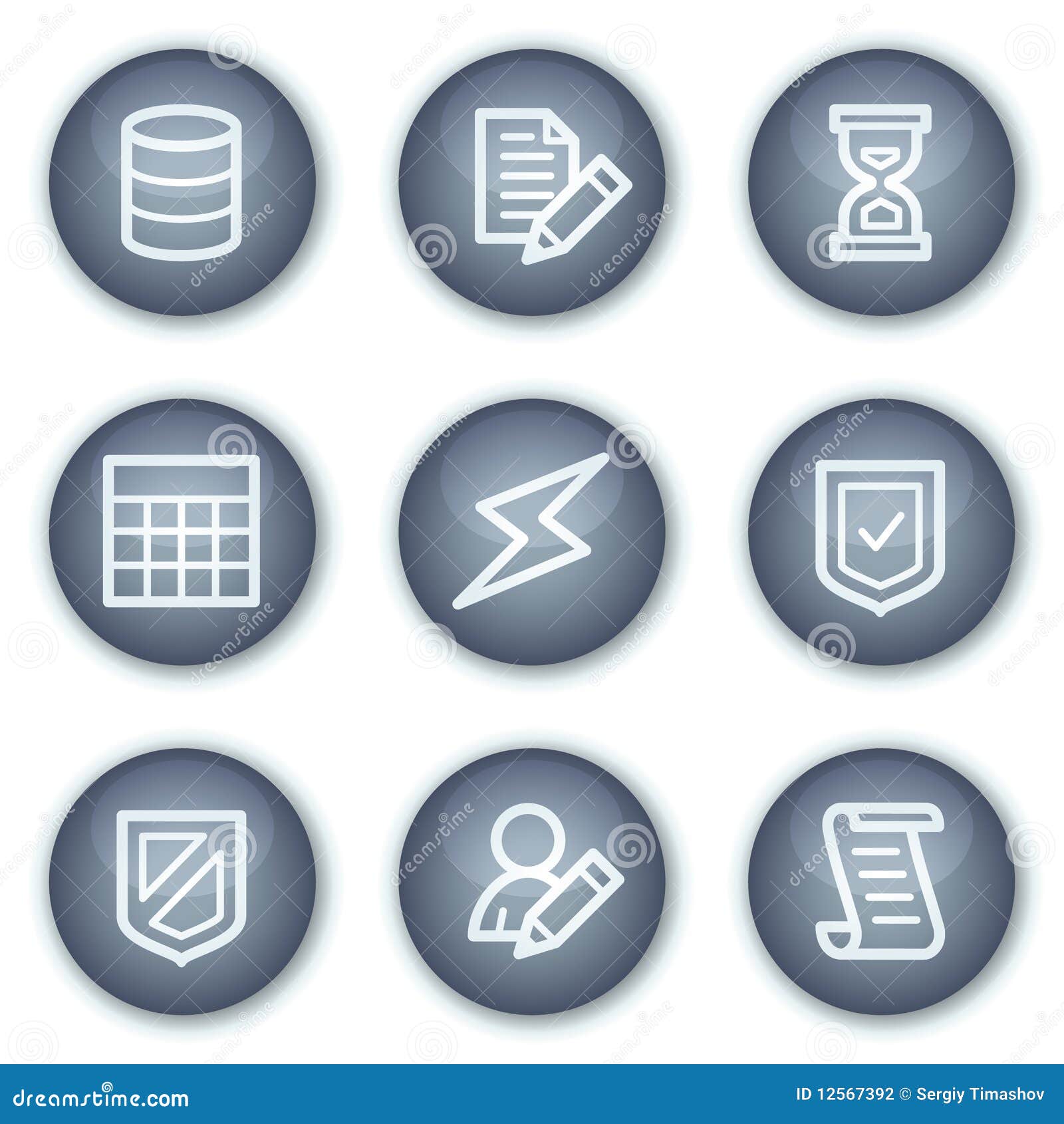 Database Web Icons, Mineral Circle Buttons Series Stock Vector ...