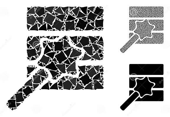 Database Wizard Mosaic Icon of Rough Items Stock Vector - Illustration ...