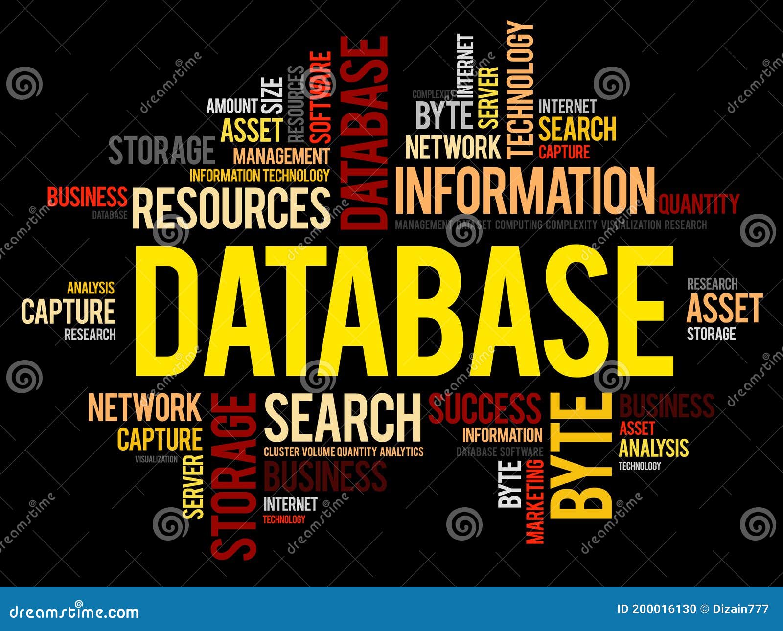Database Word Cloud Collage Stock Illustration - Illustration of ...