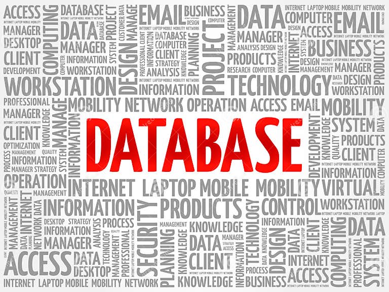 Database Word Cloud Collage Stock Illustration - Illustration of ...
