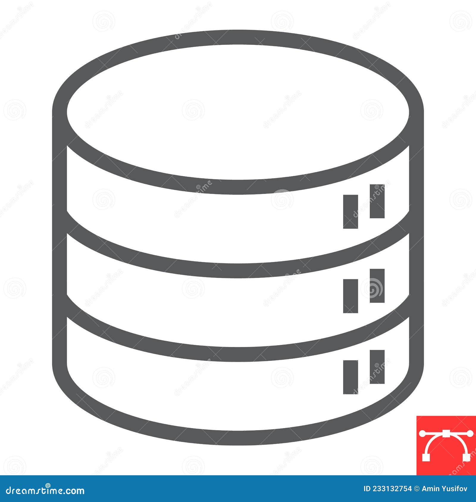 Databaselijnpictogram vector illustratie. Illustration of bewerkbaar ...