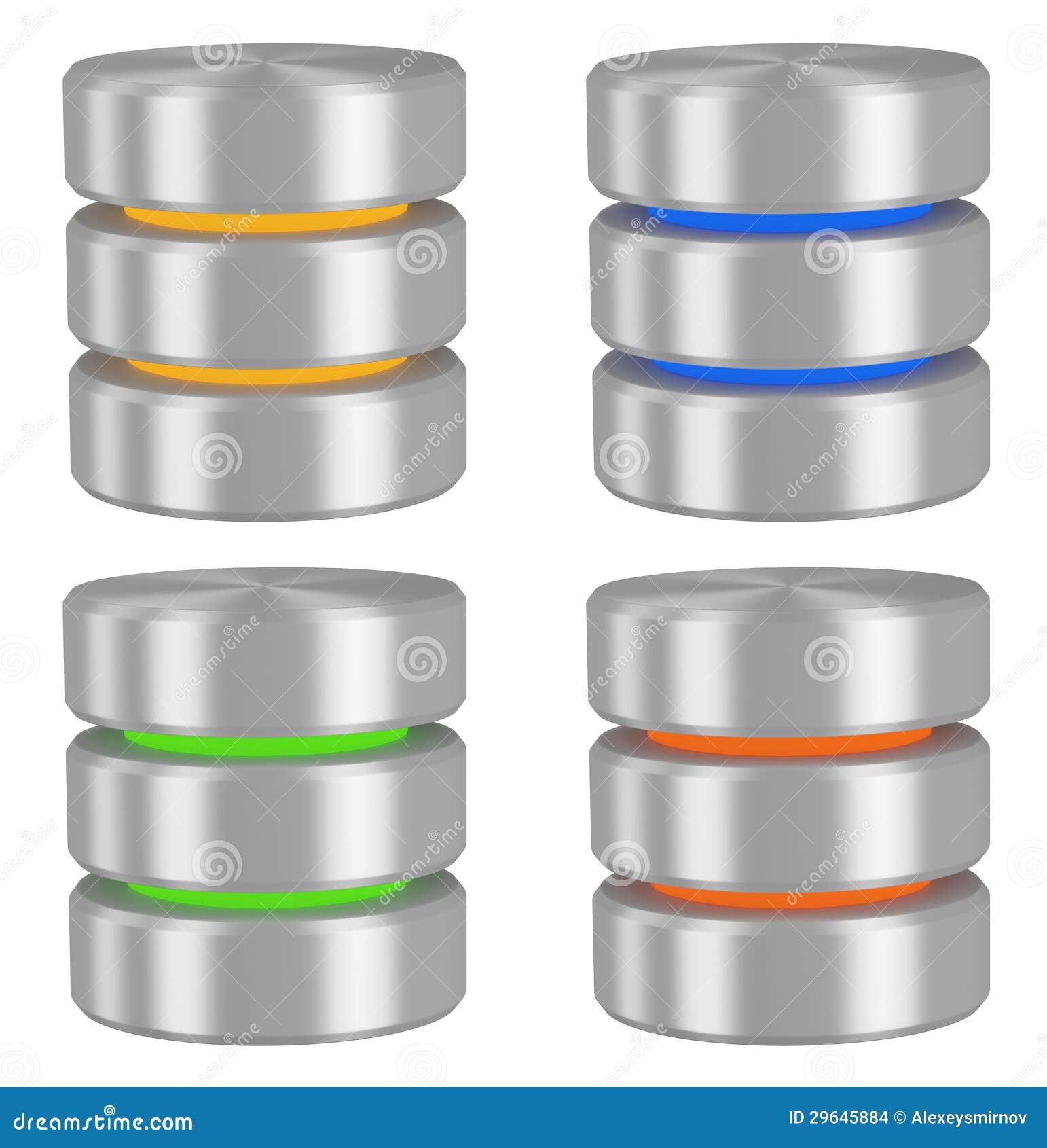 Databases icons set stock illustration. Illustration of computer - 29645884
