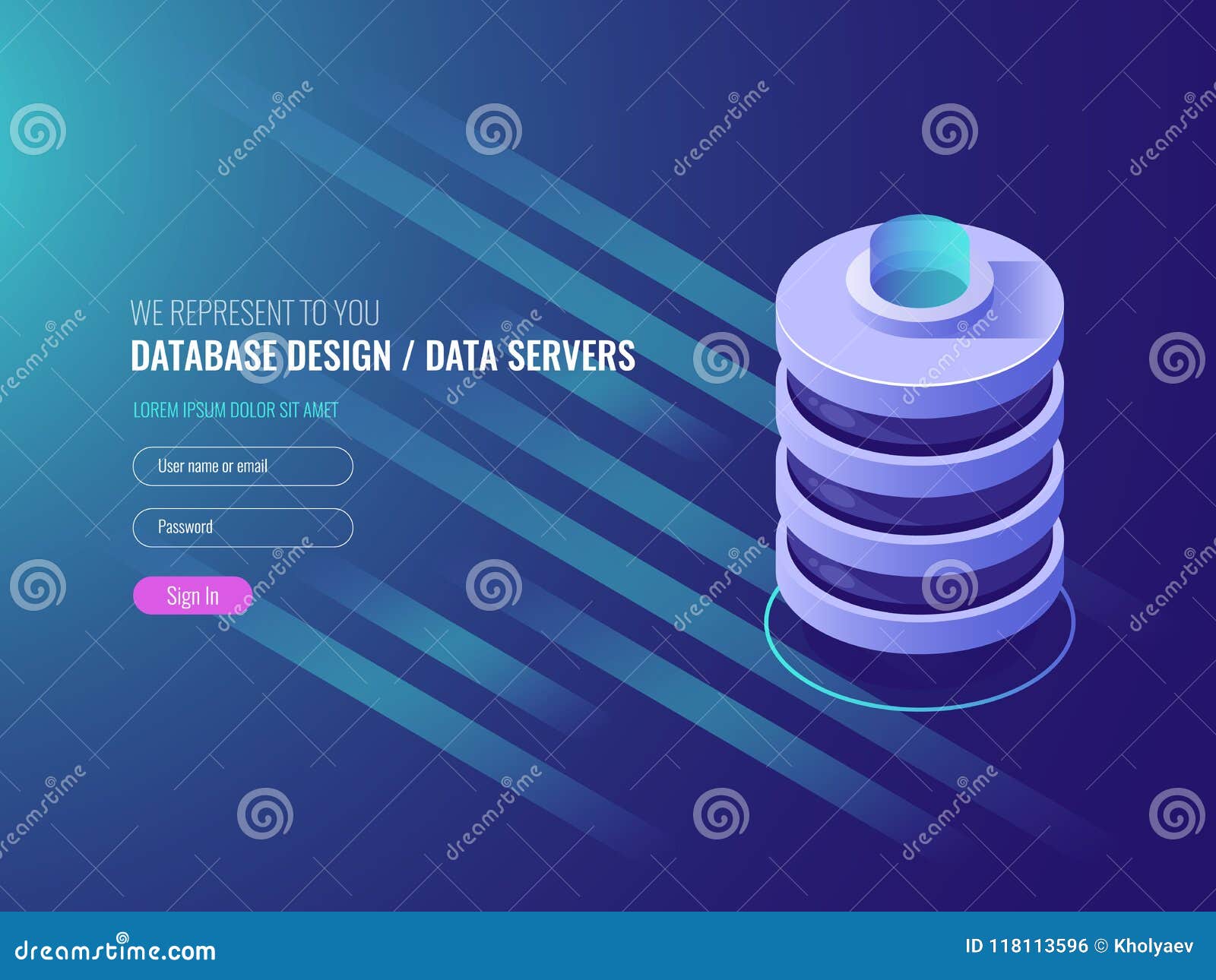 Databese Design, Icon of Conceptual Server Room Rack, Data Center, Data ...
