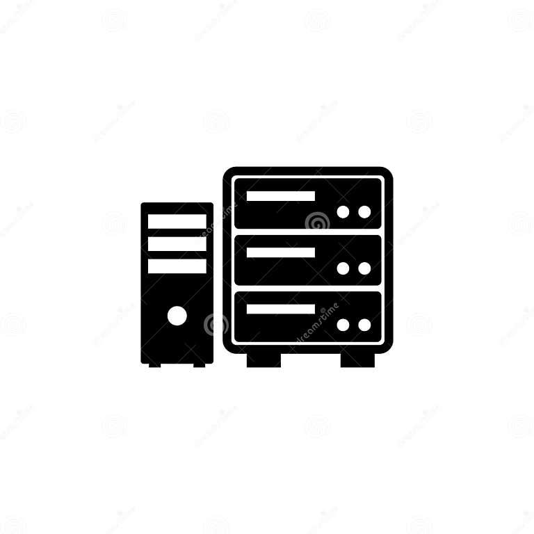 Datacenter, Computer Server Flat Vector Icon Stock Illustration ...