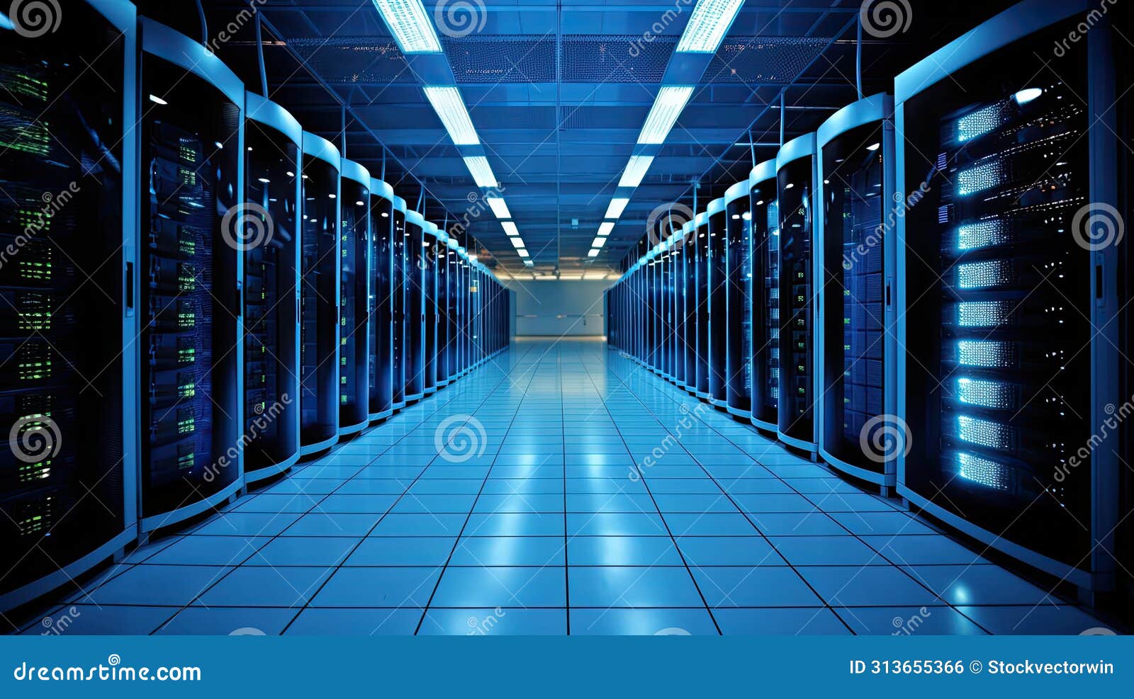 Datacenter Computer Technology Server Room Stock Illustration - Illustration of performance ...