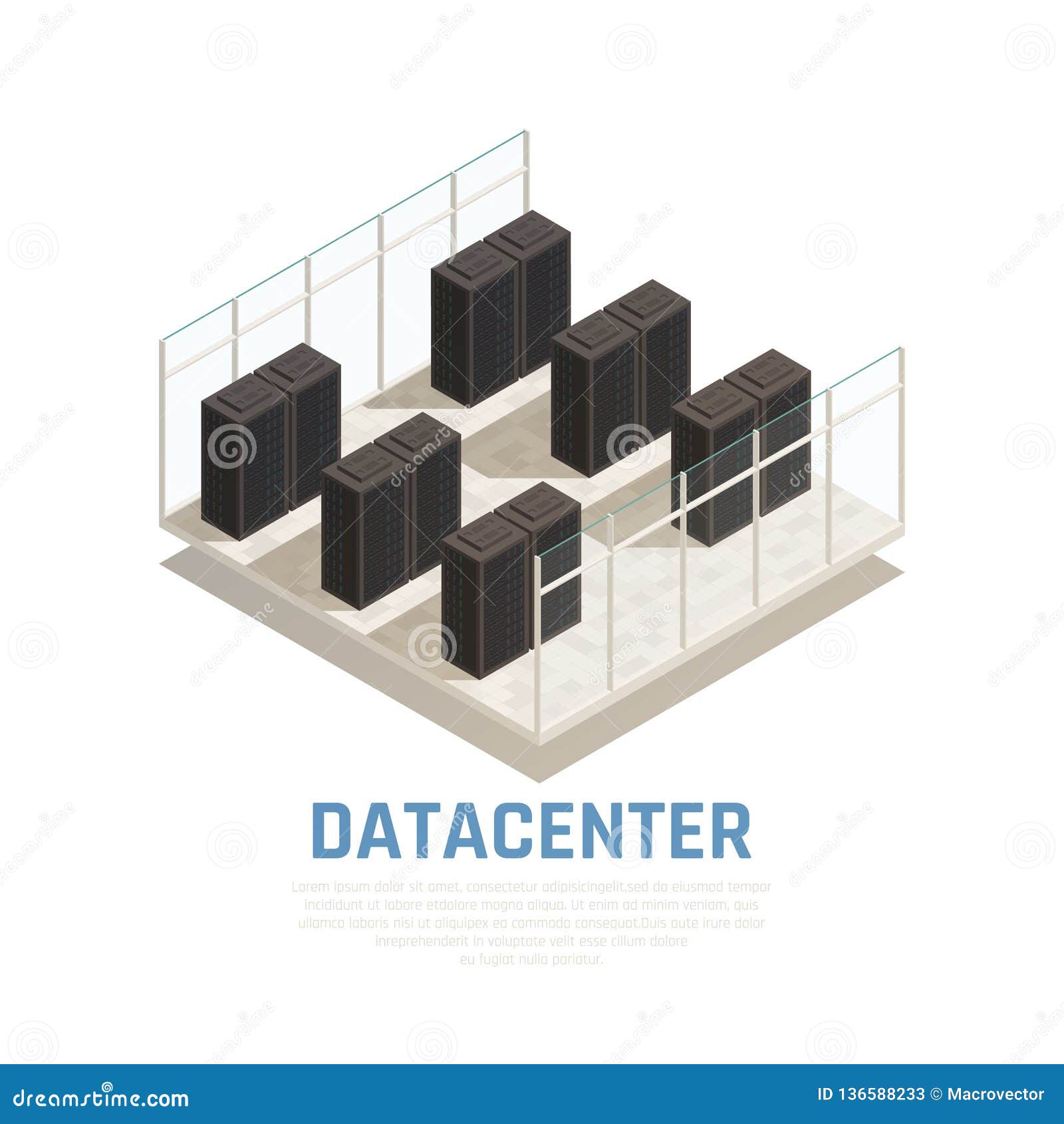 Datacenter Concept Illustration Stock Vector - Illustration of icons ...