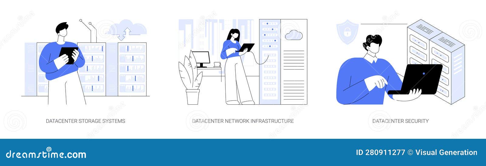 Datacenter Core Components Abstract Concept Vector Illustrations. Stock ...