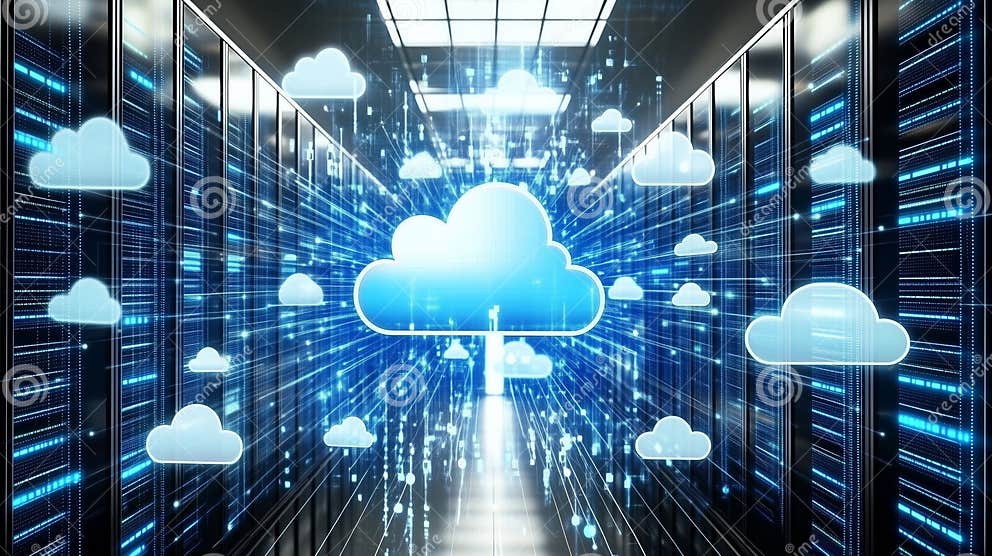 Datacenter and Digital Clouds As Cloud Computing Business Concept Stock ...