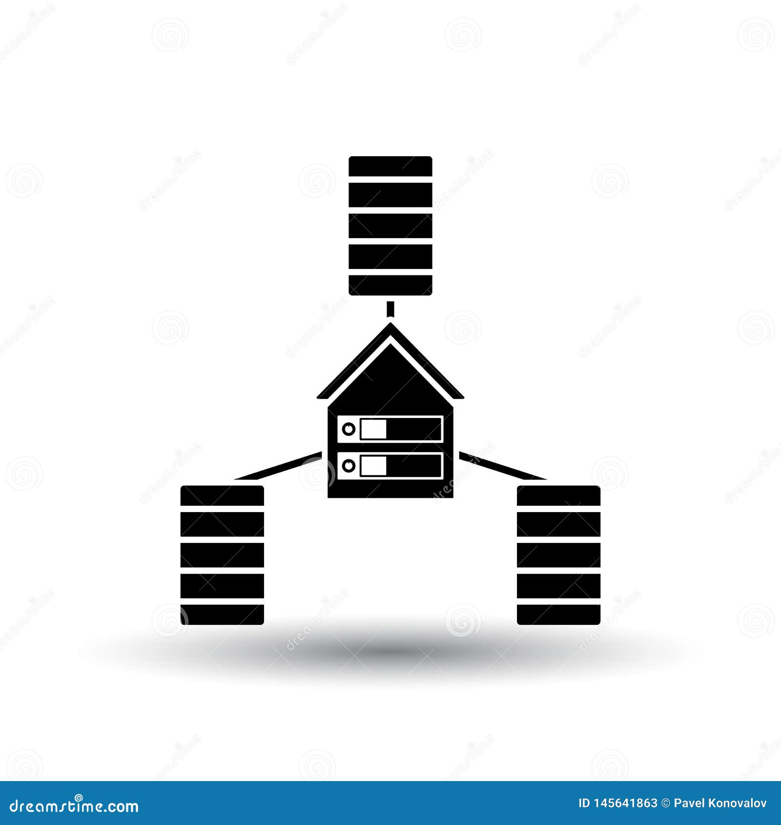Datacenter Icon stock vector. Illustration of storage - 145641863