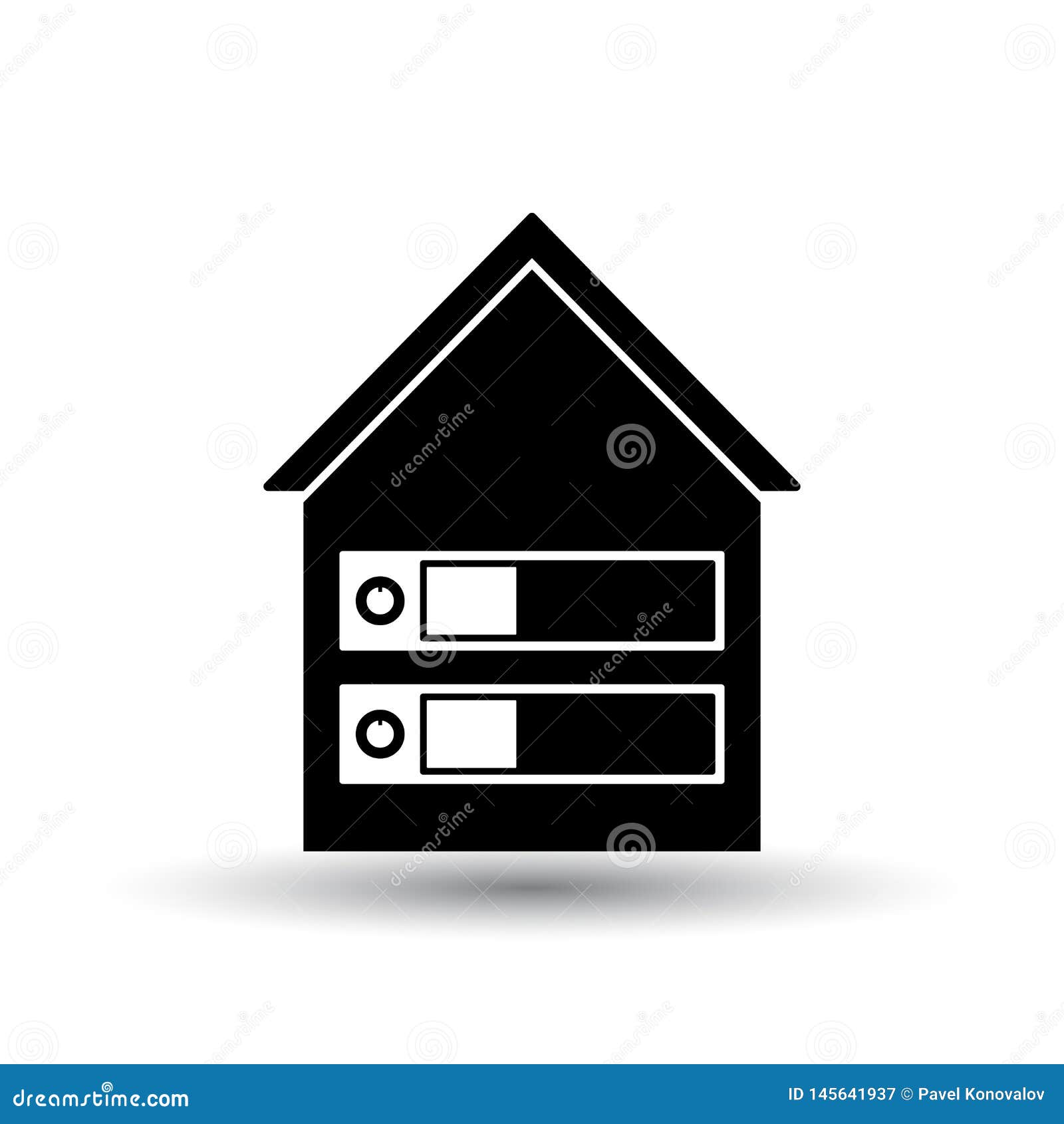 Datacenter Icon stock vector. Illustration of house - 145641937