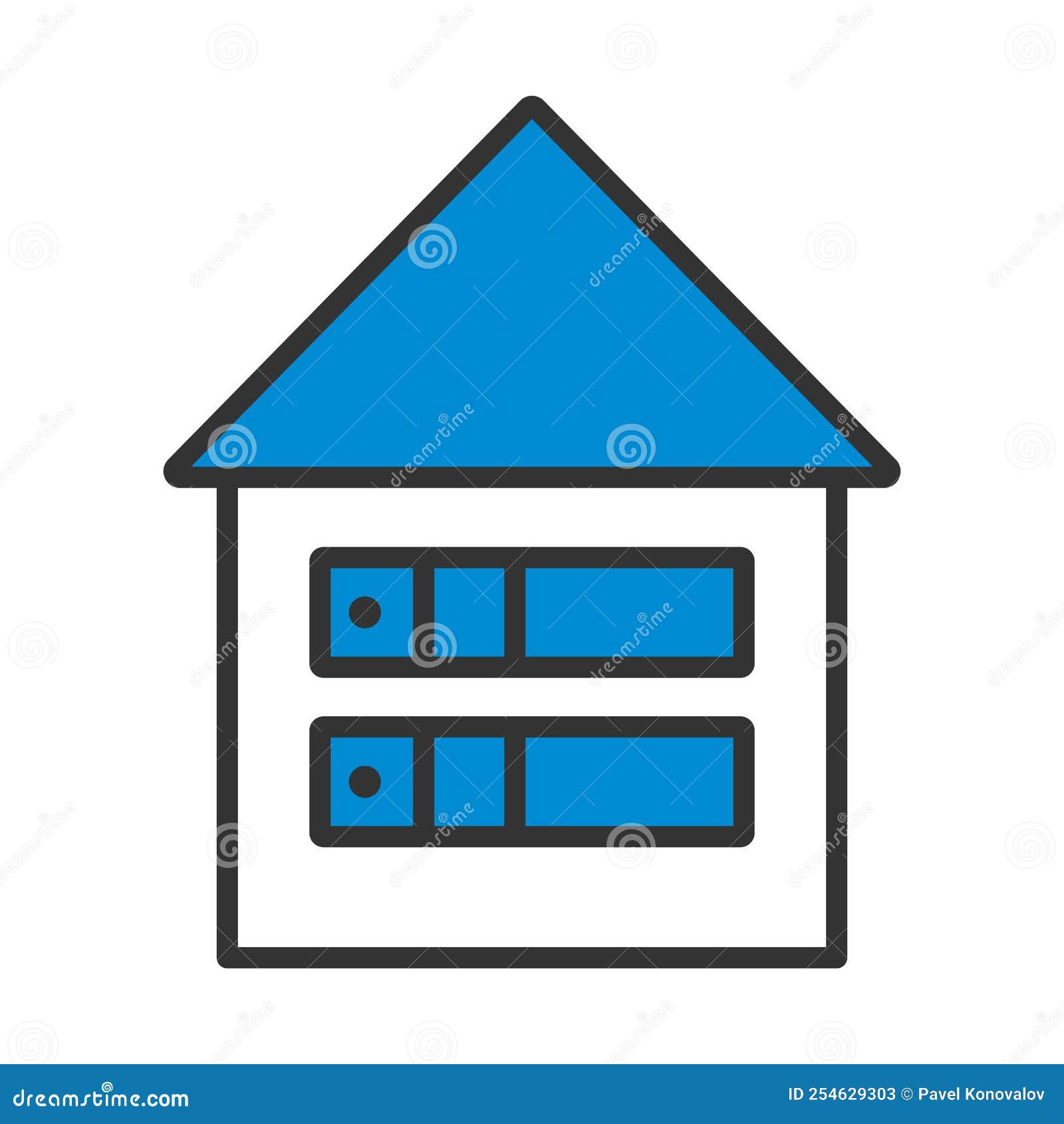 Datacenter Icon stock vector. Illustration of catconnections - 254629303