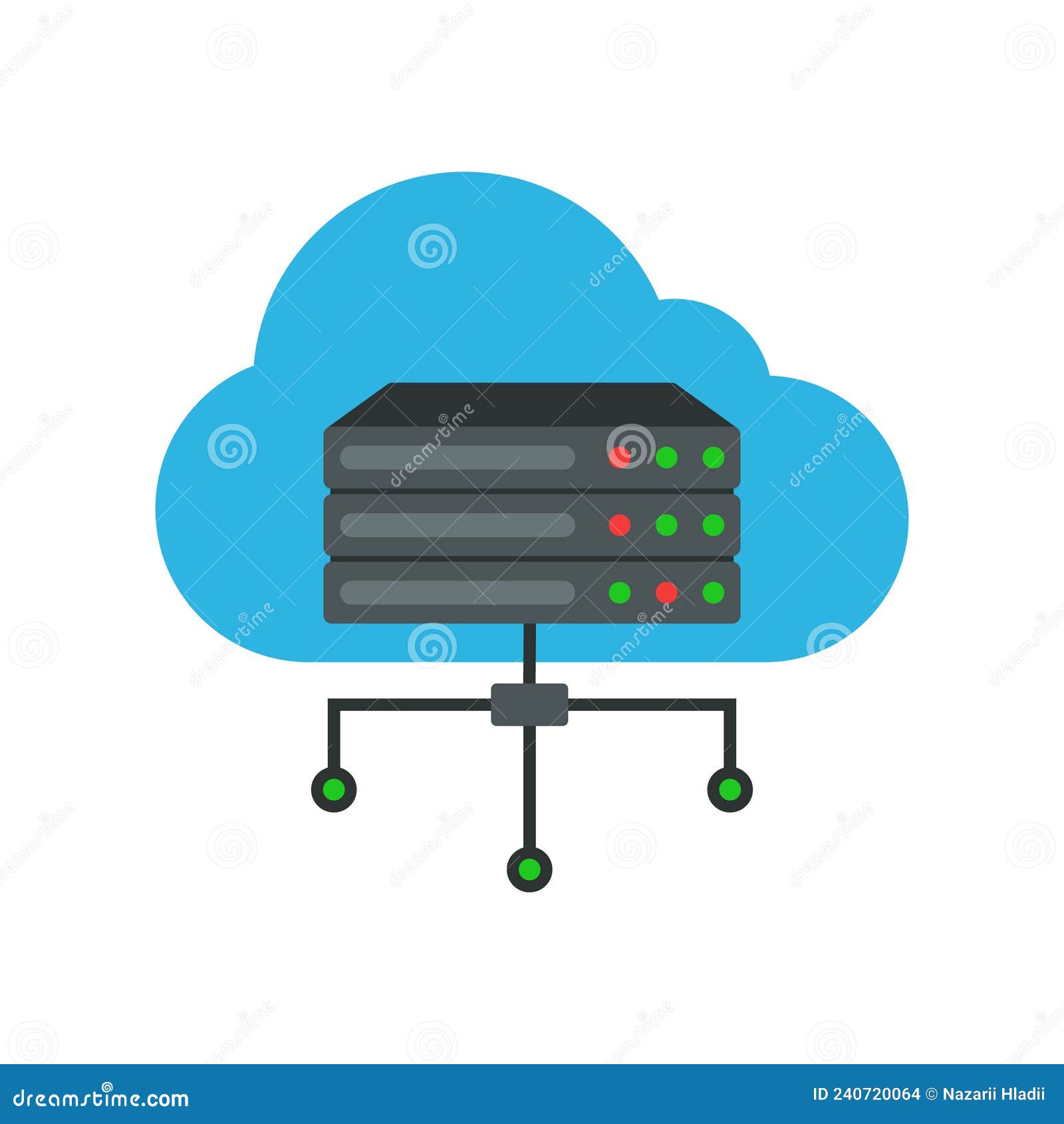 Datacenter Icon Design. Hosting Concept. Flat Style. Vector. Stock ...