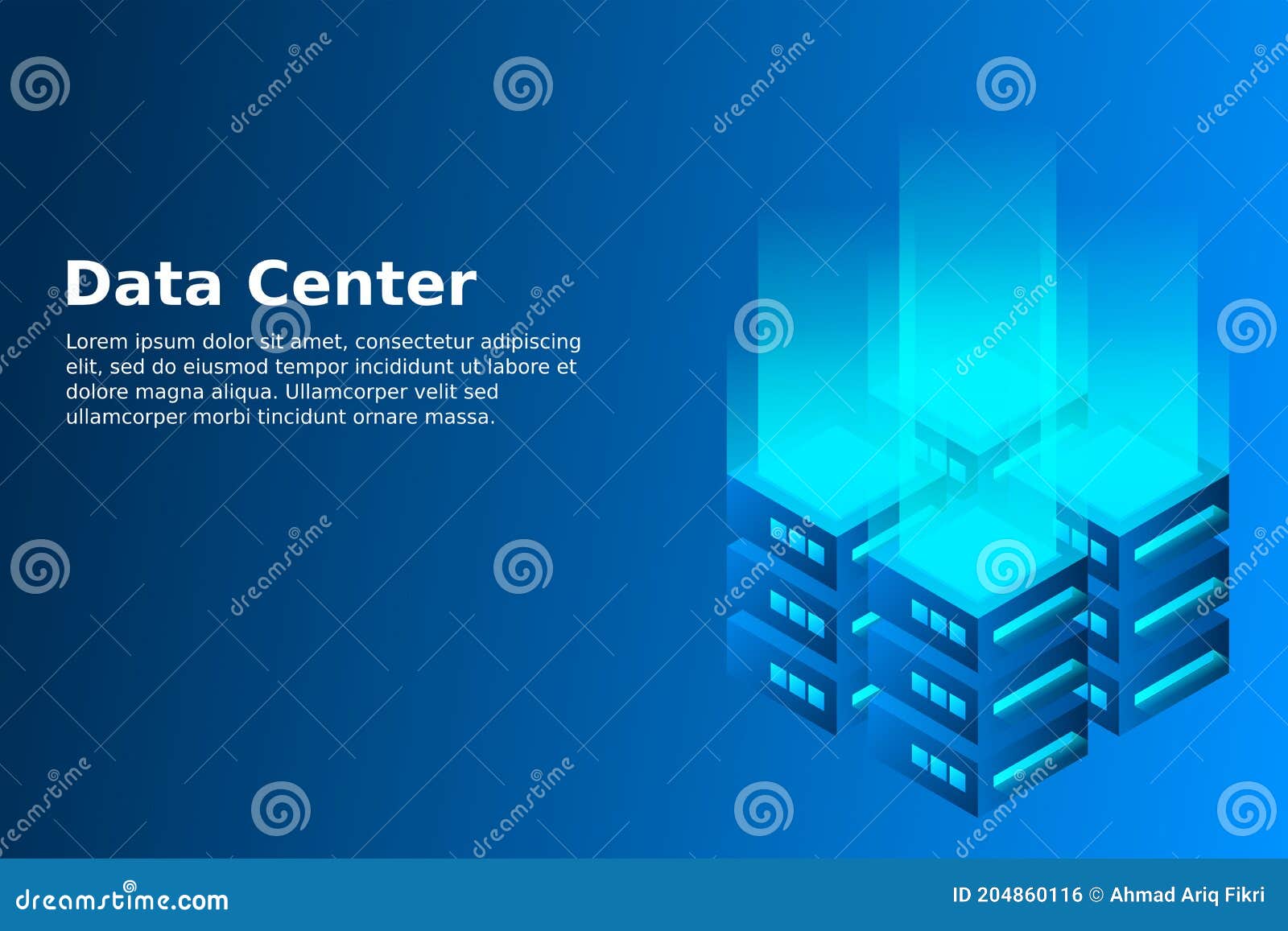 Datacenter Isometric Vector Illustration. Abstract 3d Hosting Server or ...