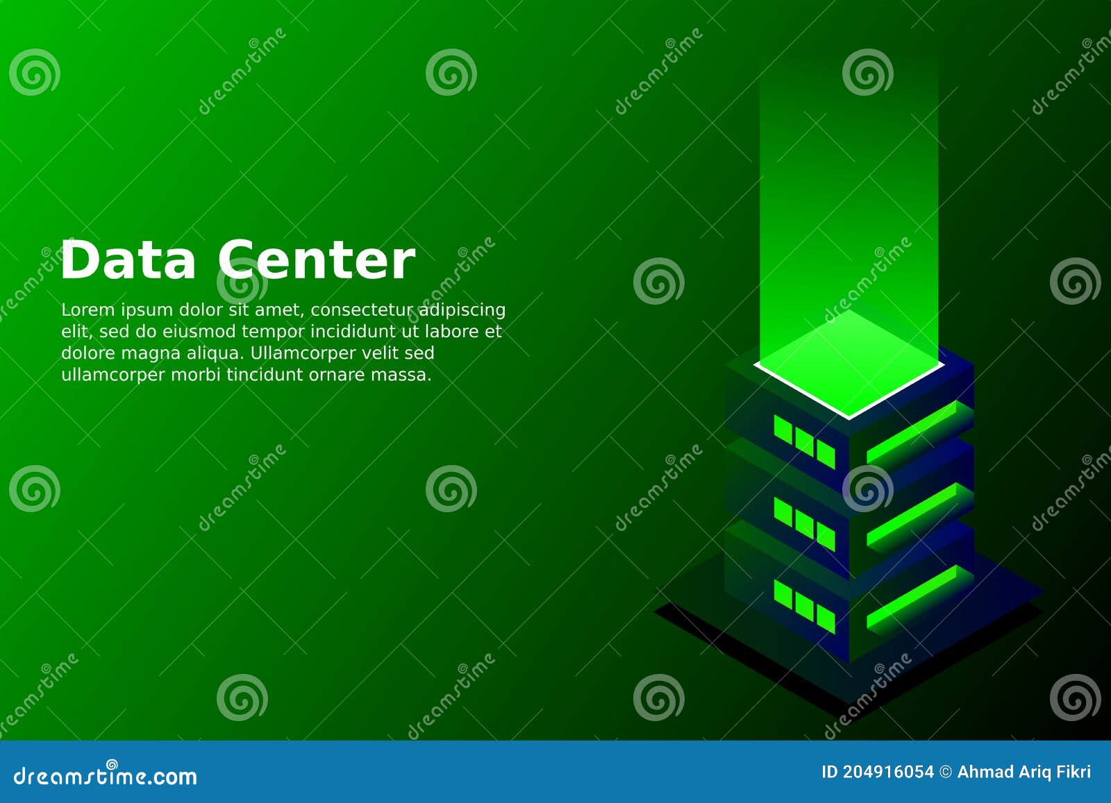 Datacenter Isometric Vector Illustration. Abstract 3d Hosting Server or ...