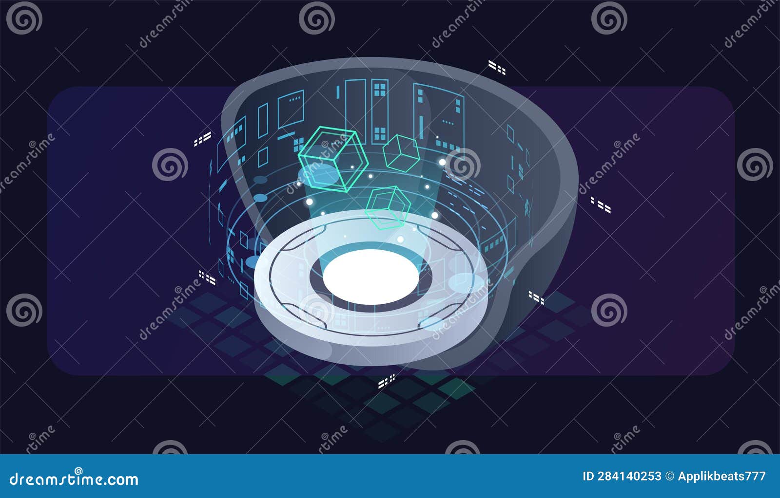 Datacenter Isometric Vector Illustration. Information Flow,digital ...