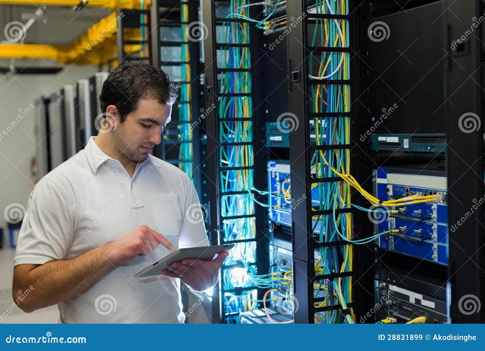 Datacenter manager stock image. Image of engineer, cable - 28831899