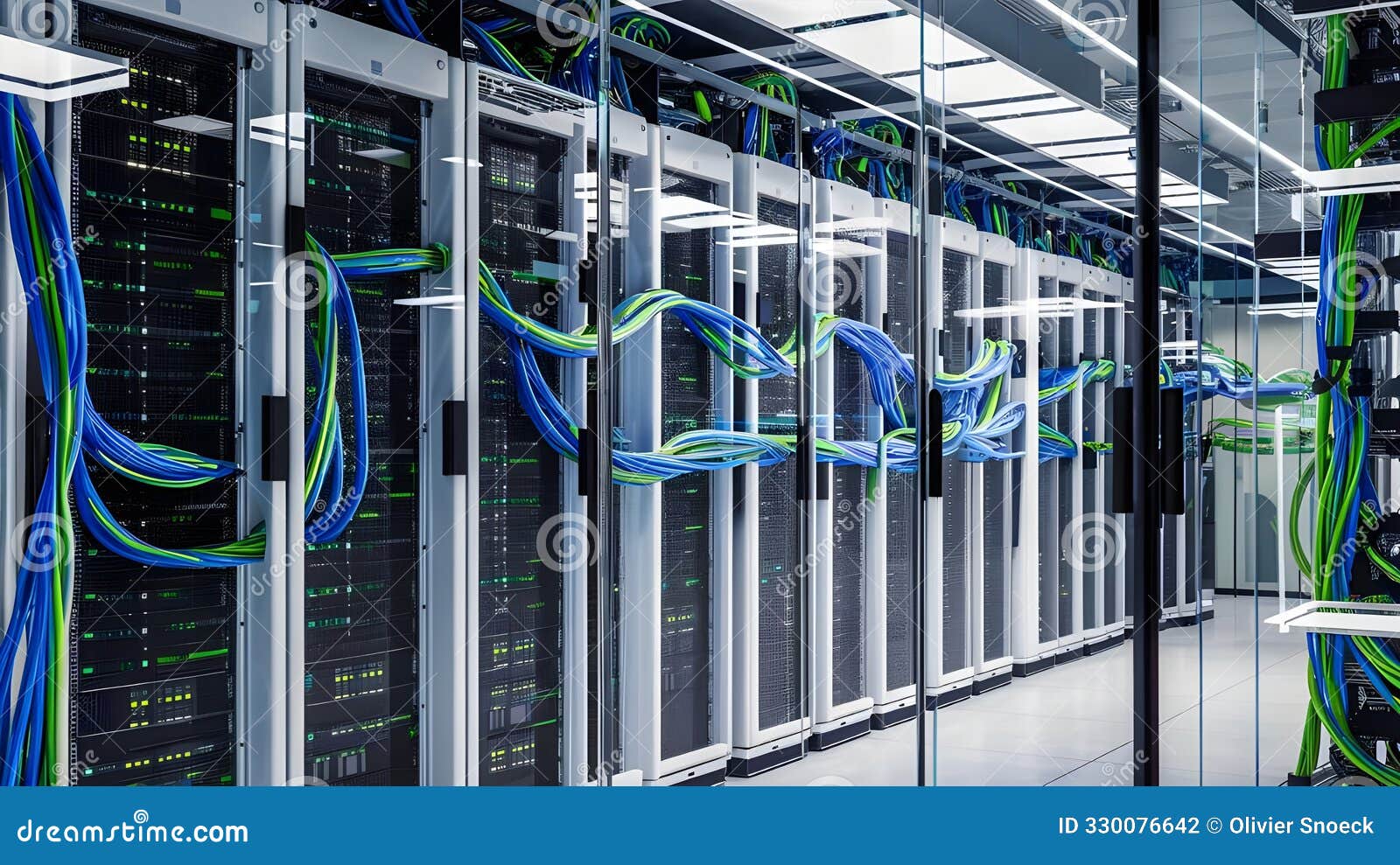 Datacenter Modern it Technology Server Room Stock Illustration ...