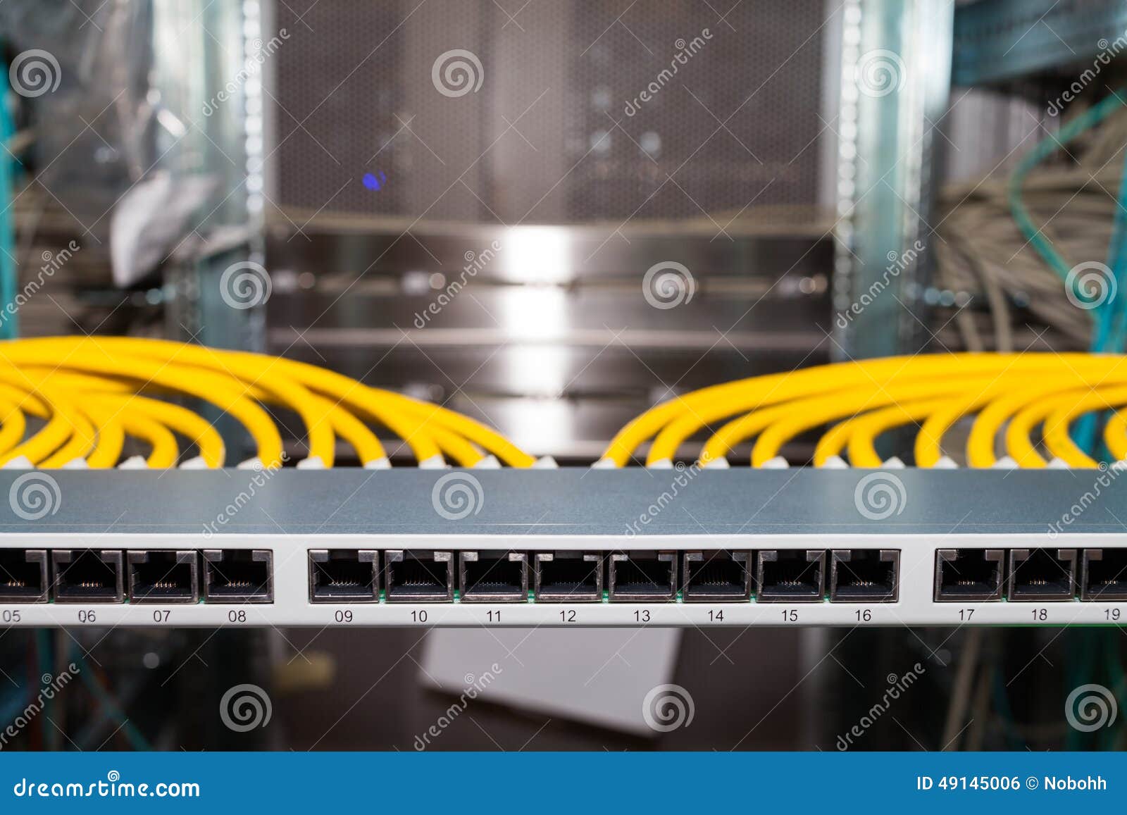 Datacenter Patch Panel for Network Stock Photo - Image of relocation ...