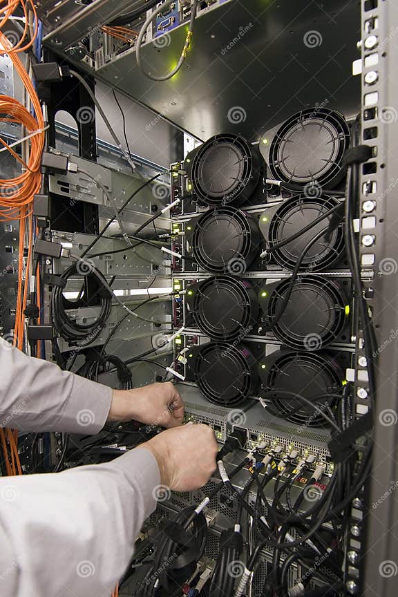 Datacenter rack rear stock image. Image of mounted, networking - 13301879