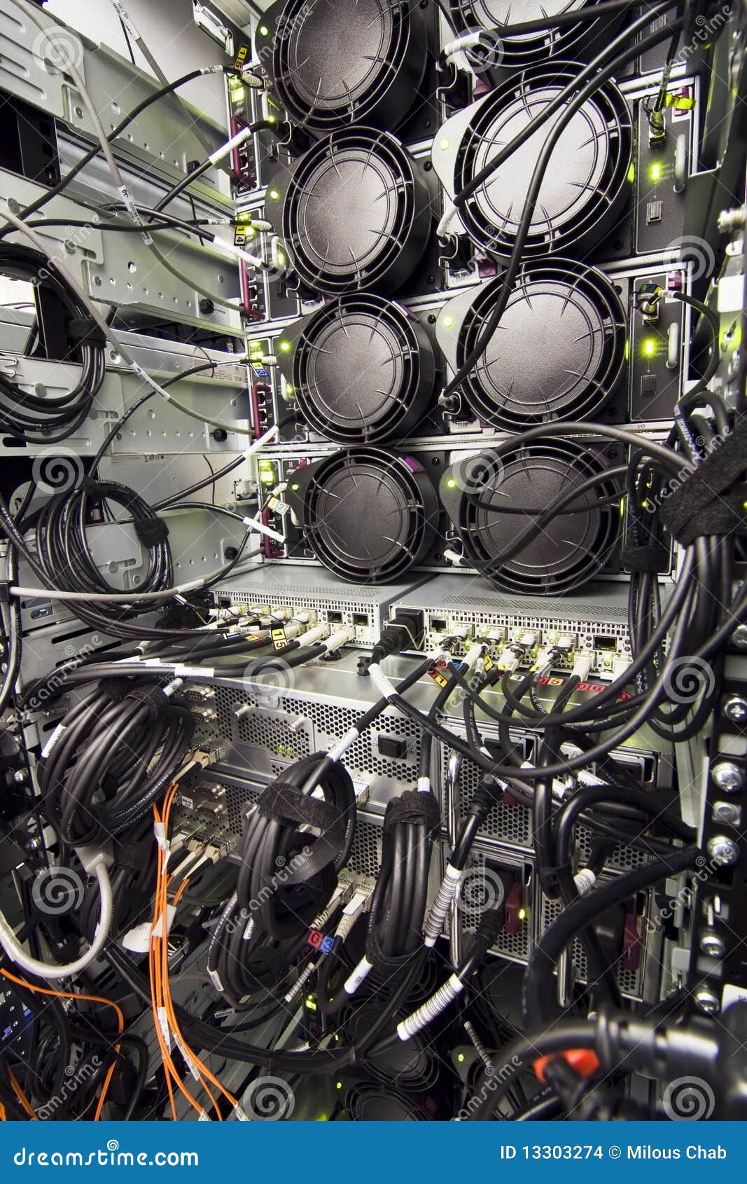 Datacenter rack rear stock photo. Image of networking - 13303274