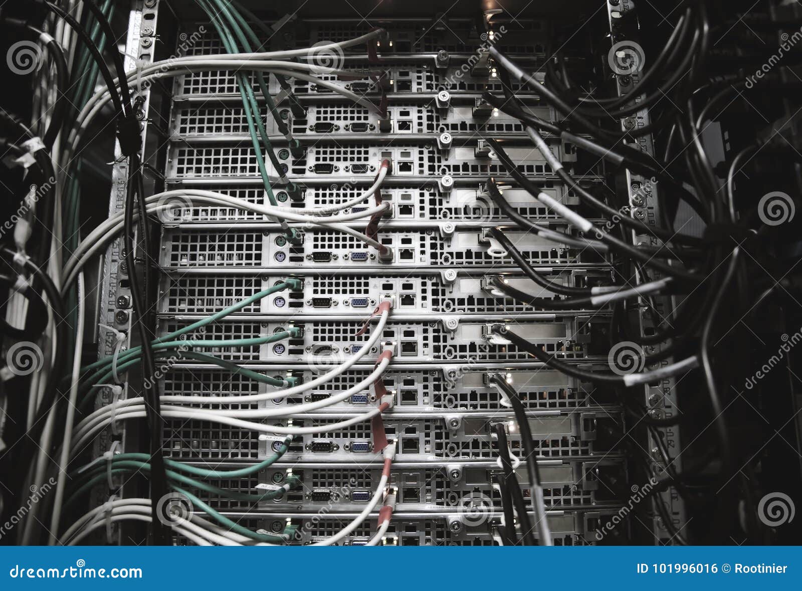 Server rack with cables stock photo. Image of connect - 101996016