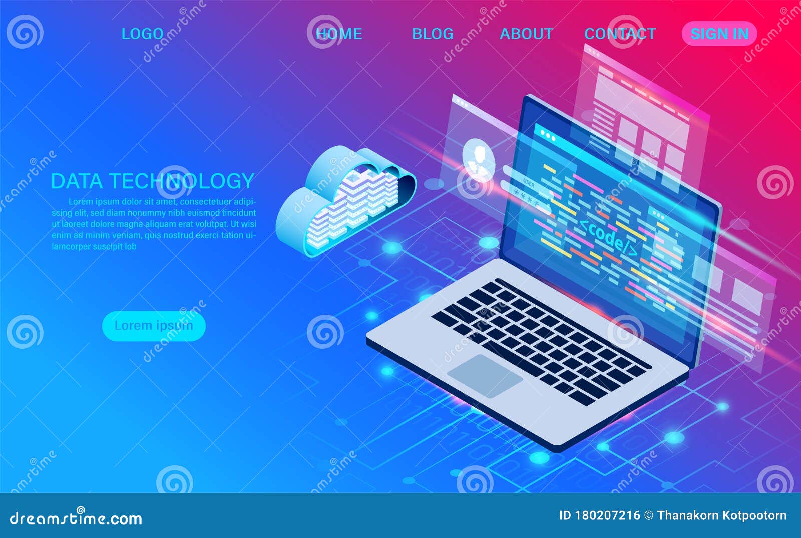 Datacenter Server Room Cloud Storage Technology And Big Data Processing ...