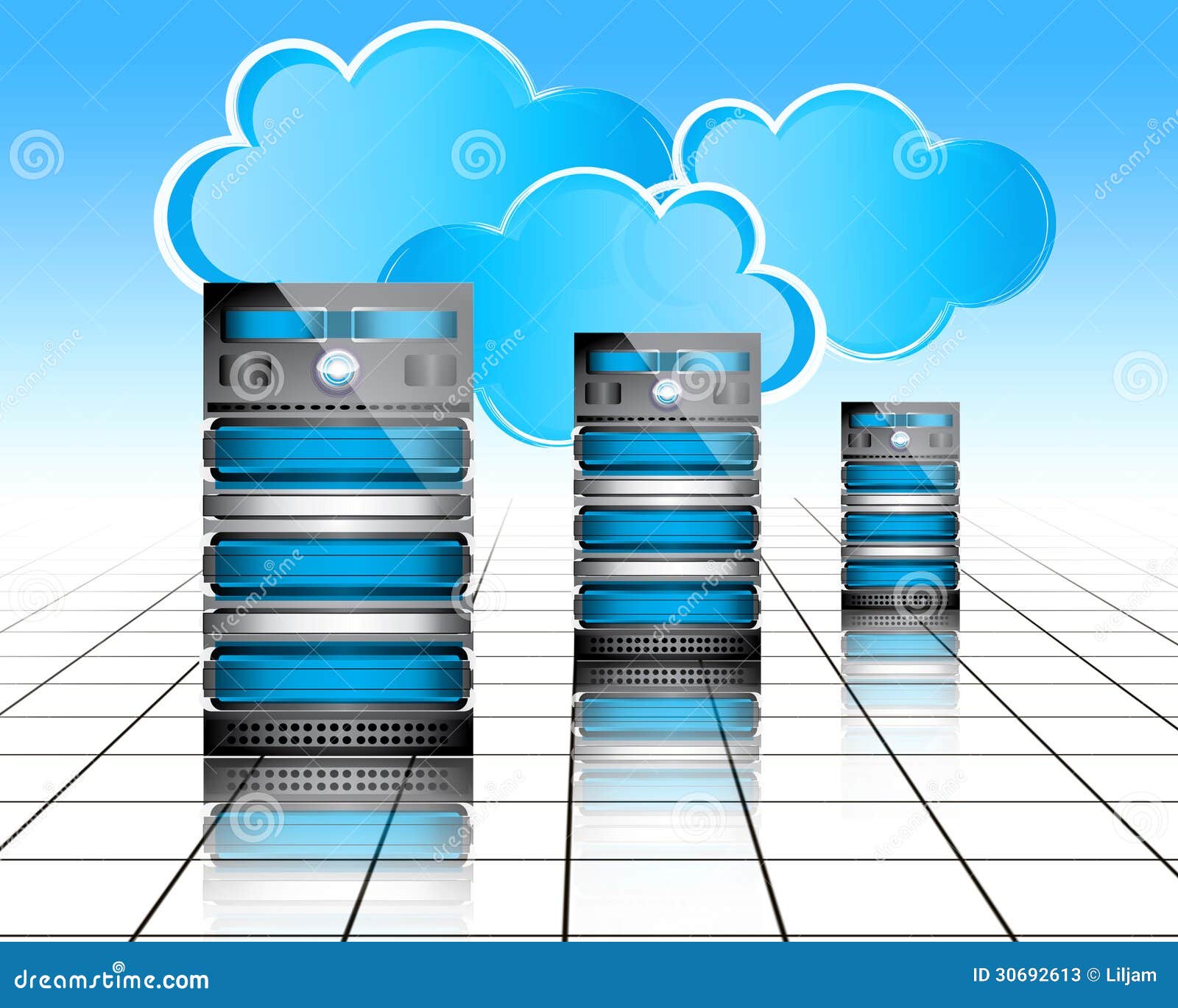 Datacenter servers stock illustration. Illustration of network - 30692613