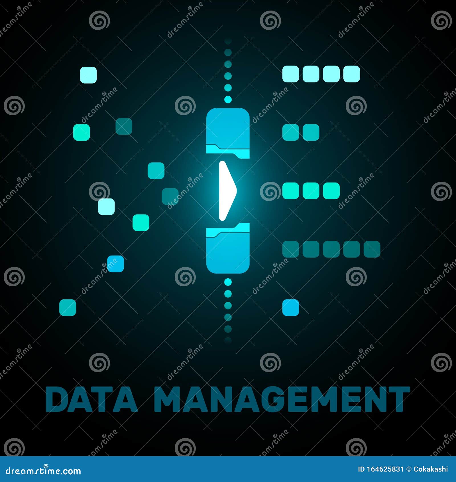 Datahantering Med AI-illustration, Digital Teknik Vektor Illustrationer ...