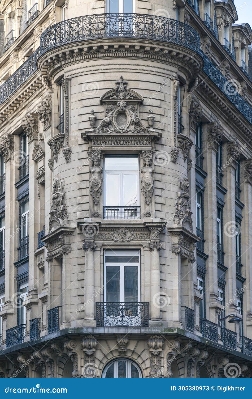 Datail of the Front and Narrow Triangle Haussmannian Architecture ...
