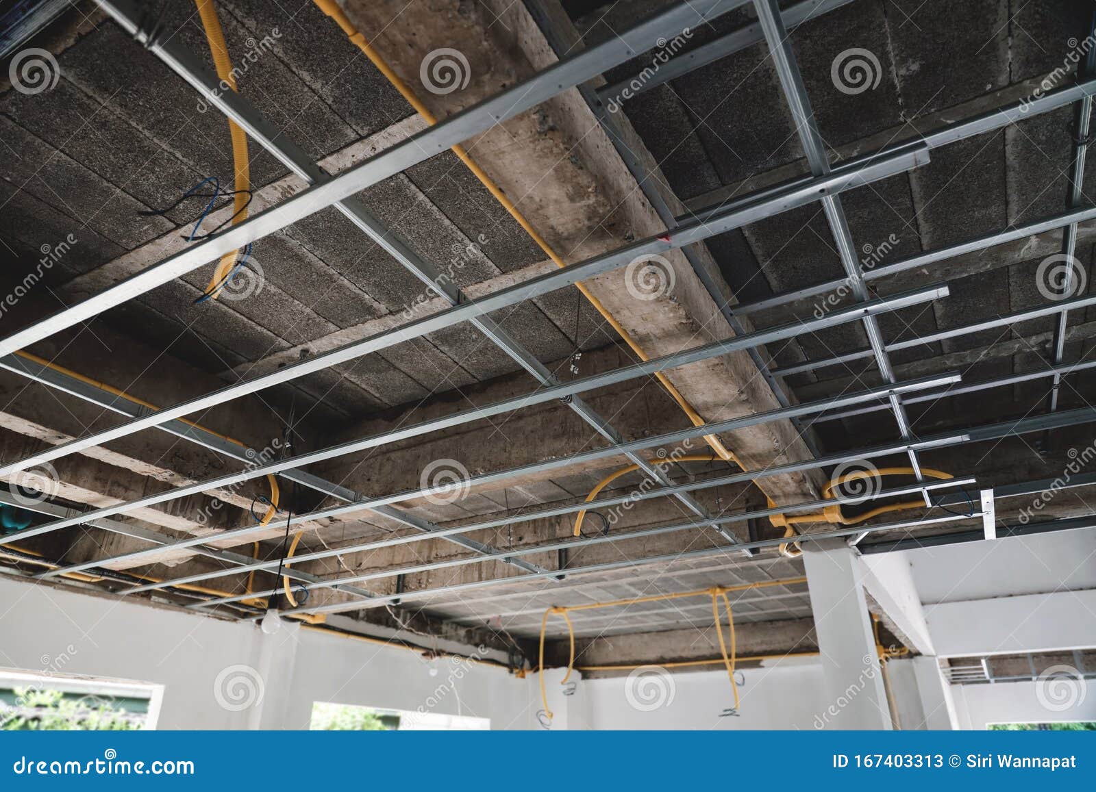 Datails Of House Ceiling In Construction Process. House Renovation ...