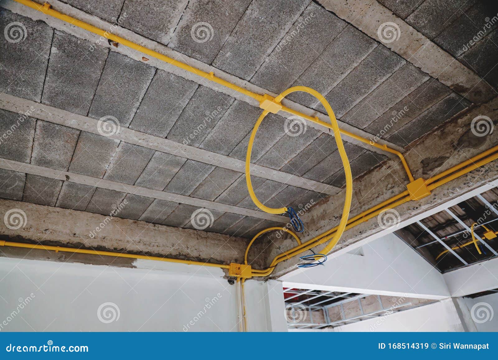 Datails of House Ceiling in Construction Process. House Renovation ...