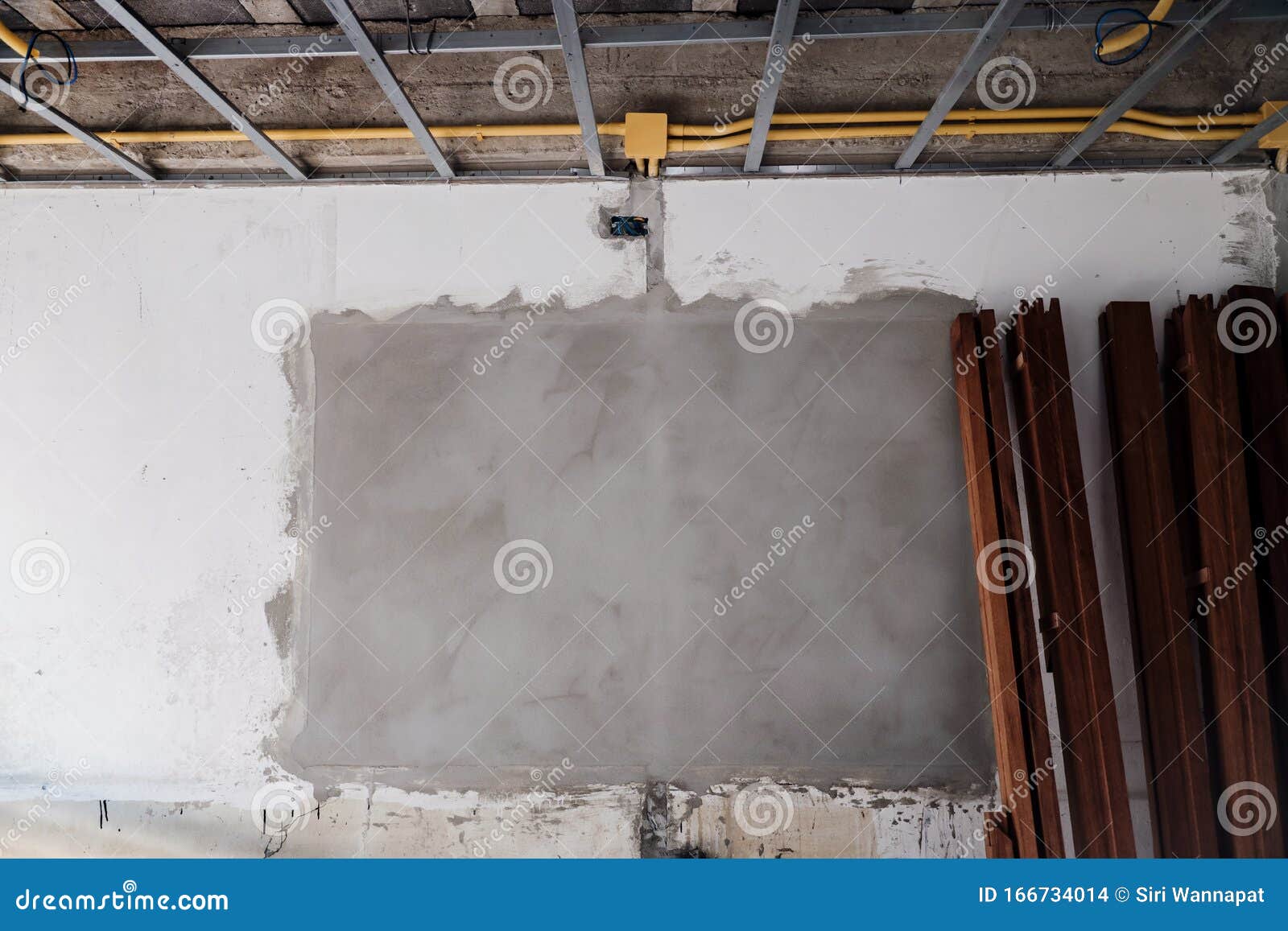 Details of Wall in Construction Process. House Renovation Concept Stock ...