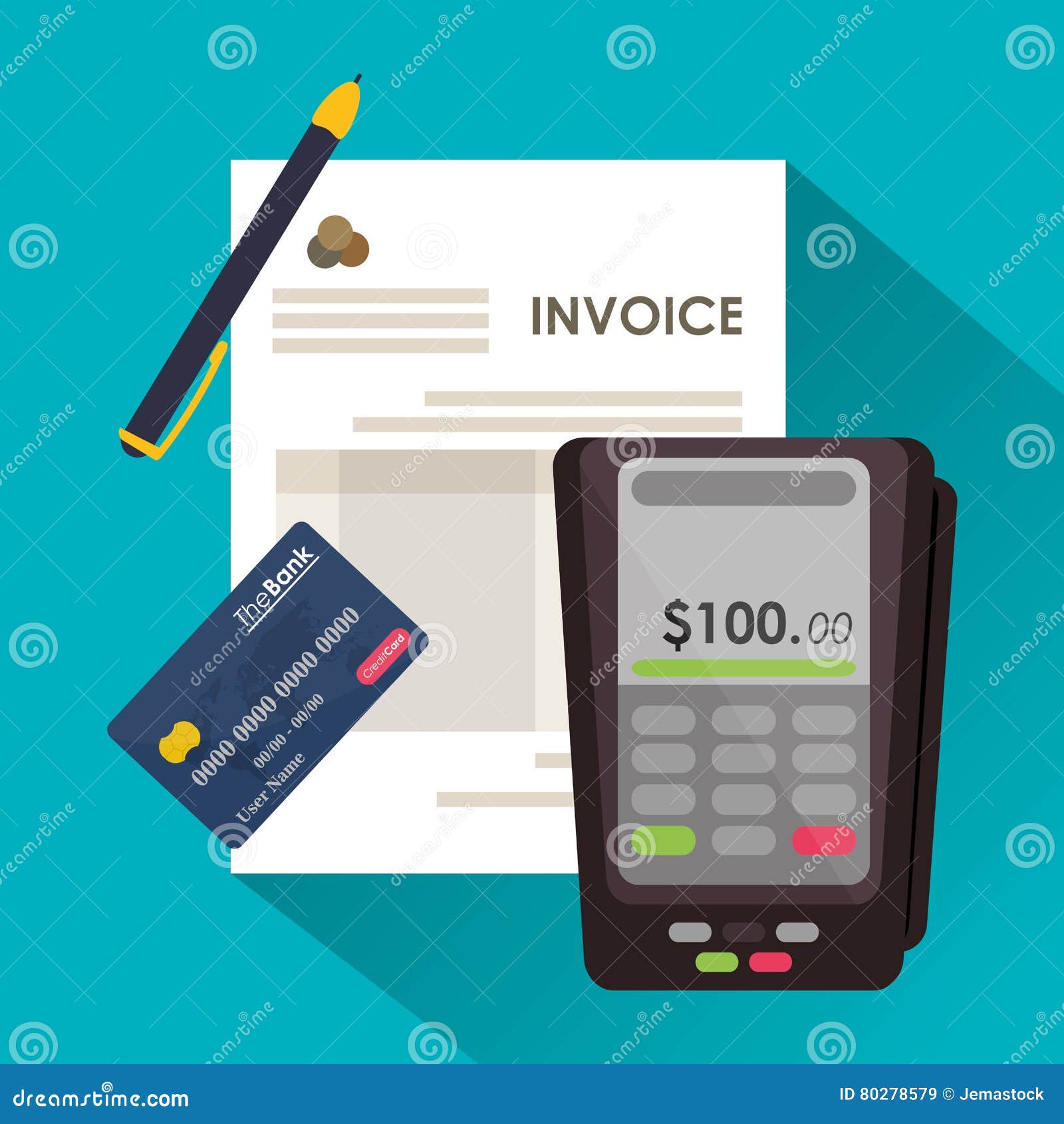 Dataphone Credit Card Document Paymet Financial Item Icon. Vector Stock ...