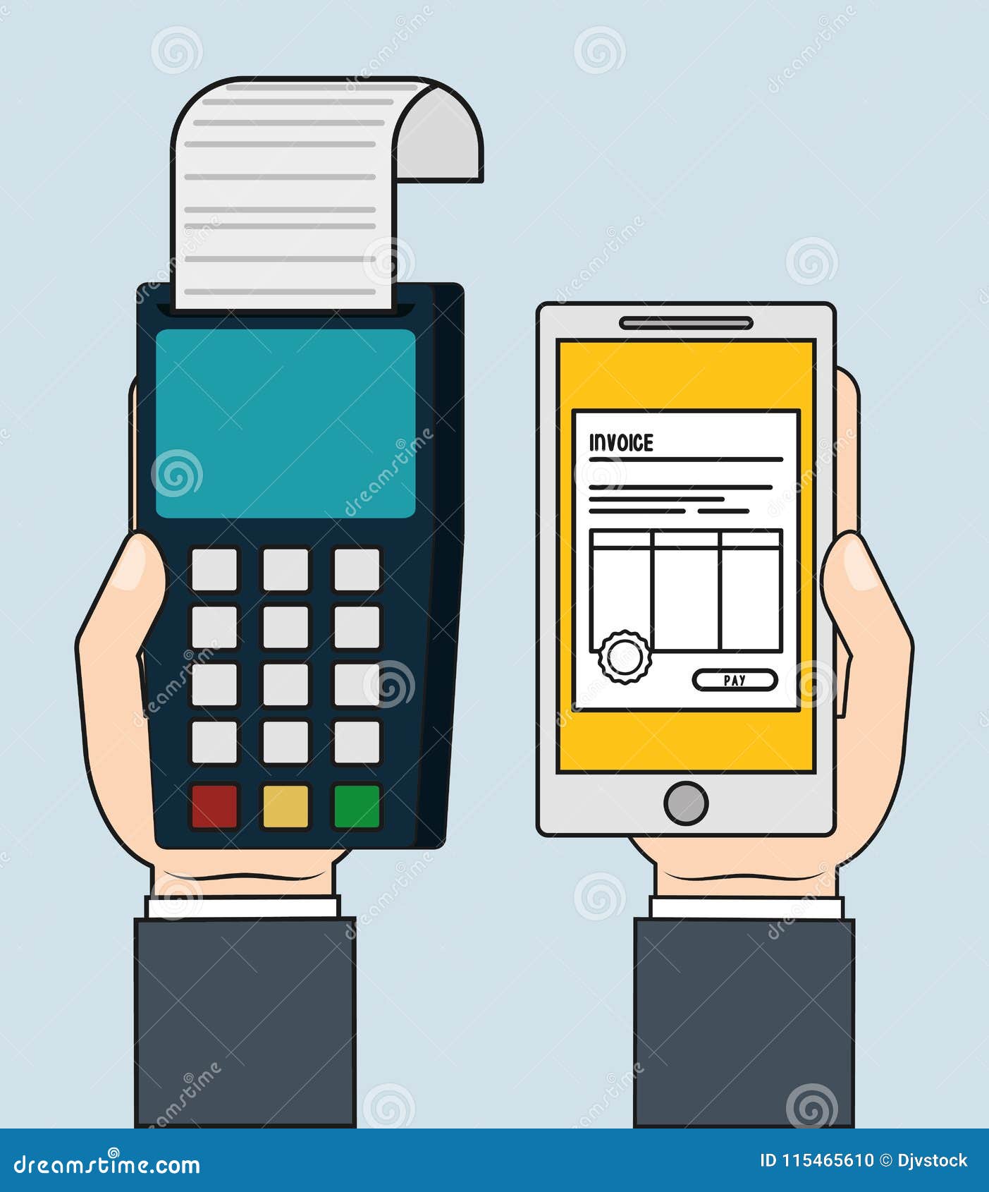 Dataphone Smartphone Invoice Payment Icon. Vector Graphic Stock Vector ...