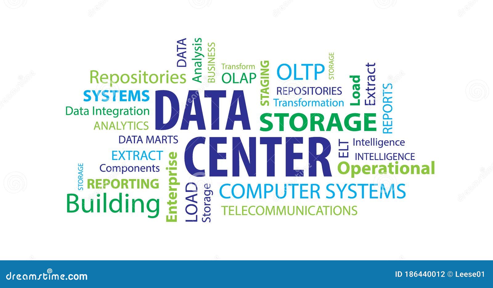 Data Center Word Cloud stock photo. Illustration of information - 186440012